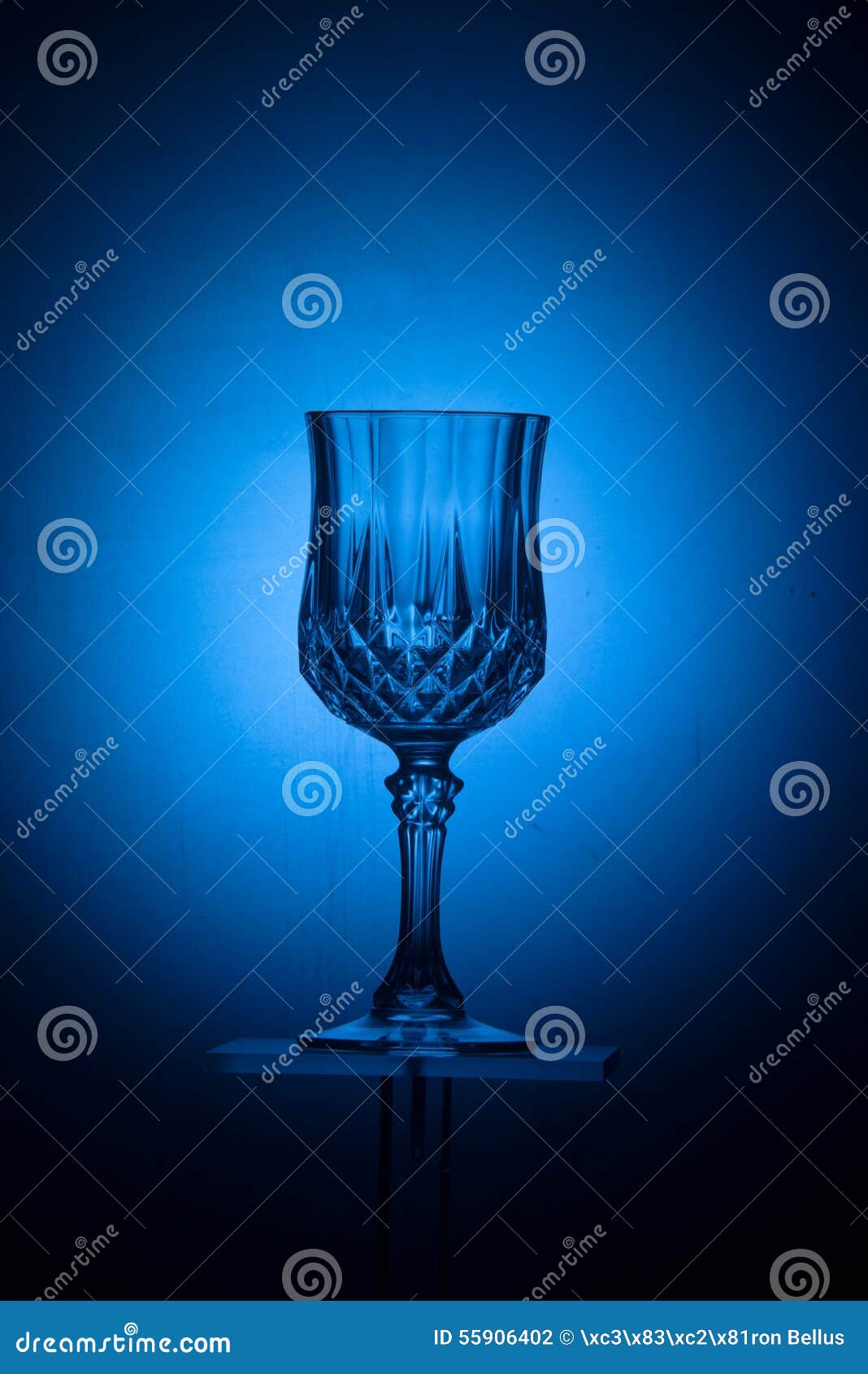 Blue crystal glass stock photo. Image of glass, transparent - 55906402