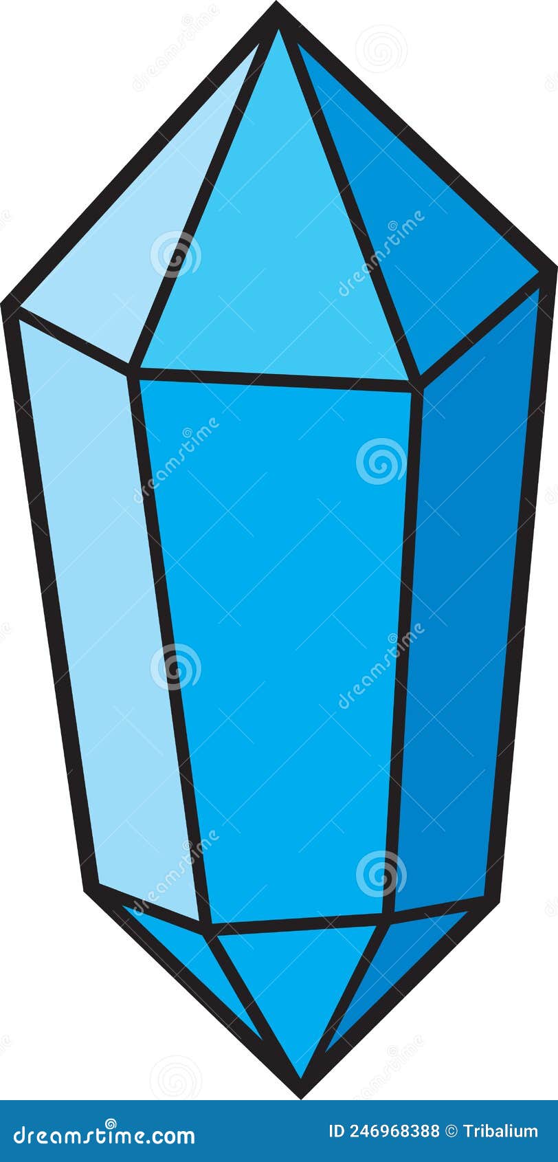Blue crystal icon vector stock vector. Illustration of rock - 246968388