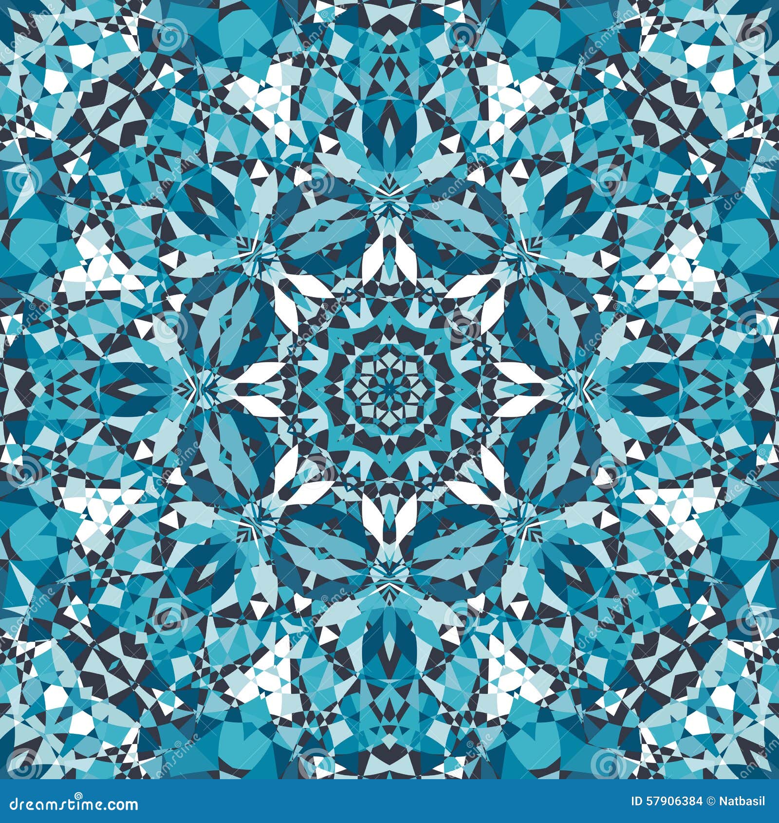 Blue Crystal Kaleidoscope Pattern Stock Vector - Illustration of ...