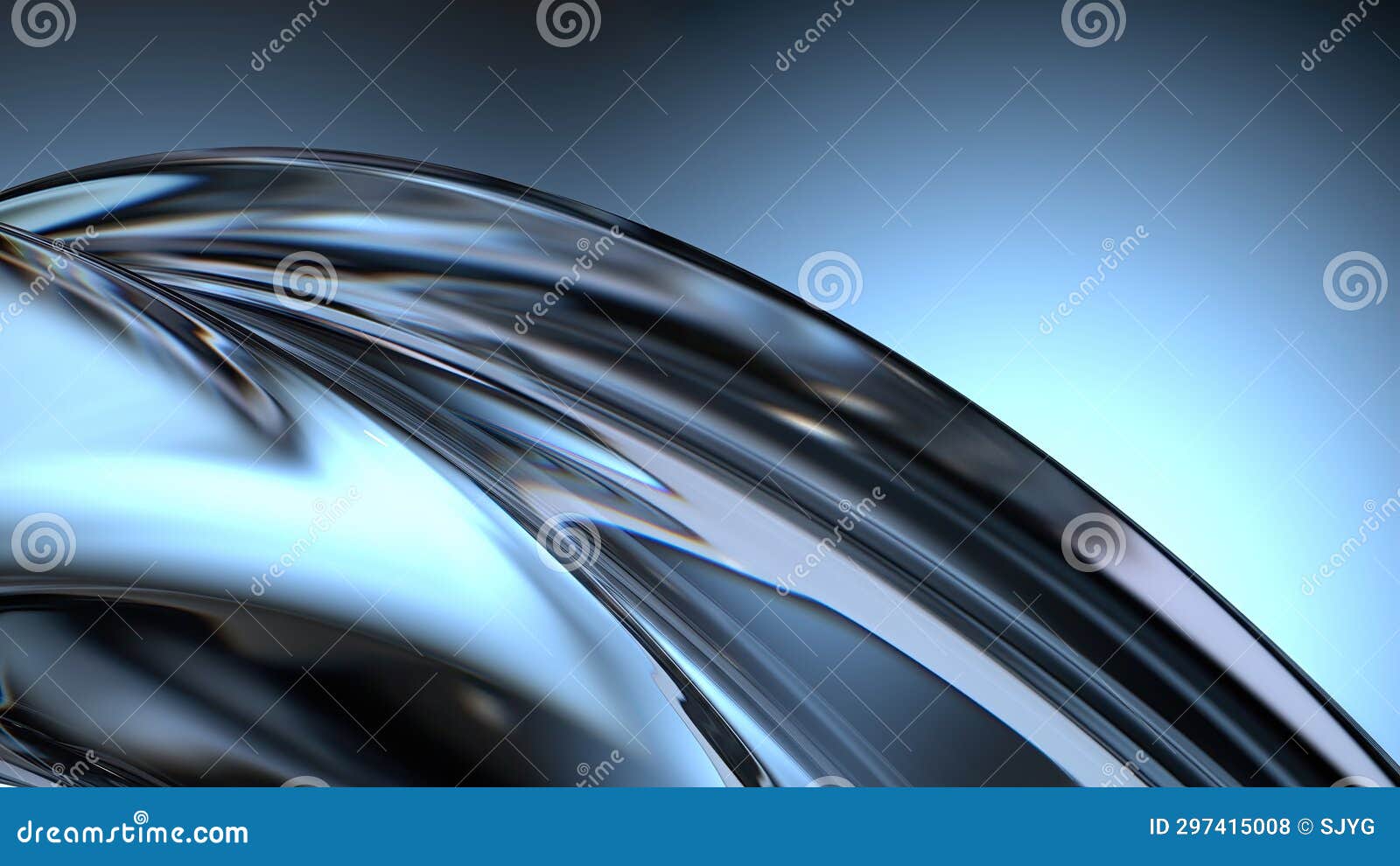 Blue Crystal Lush Fresh Refraction and Reflection Elegant Modern 3D ...