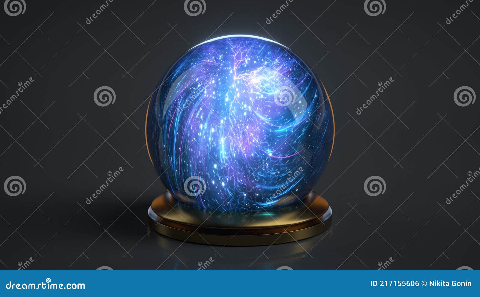 Blue Crystal Magic Balls 3D Render Stock Illustration - Illustration of ...