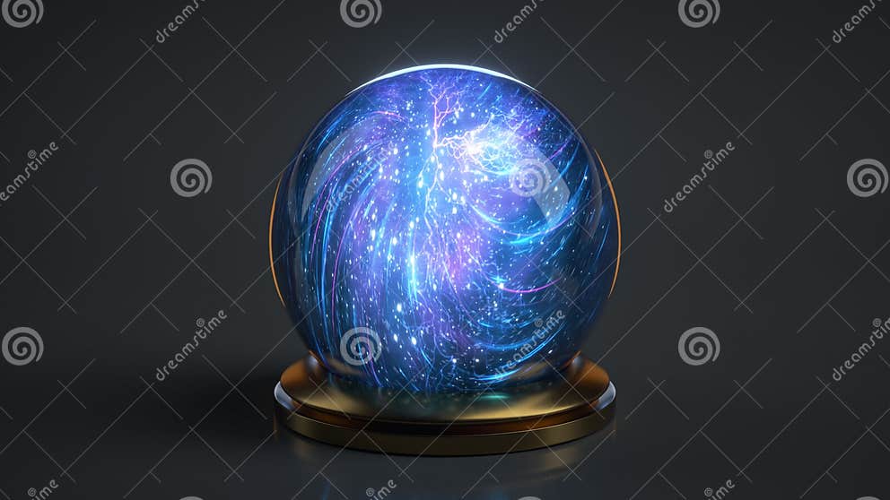Blue Crystal Magic Balls 3D Render Stock Illustration - Illustration of ...