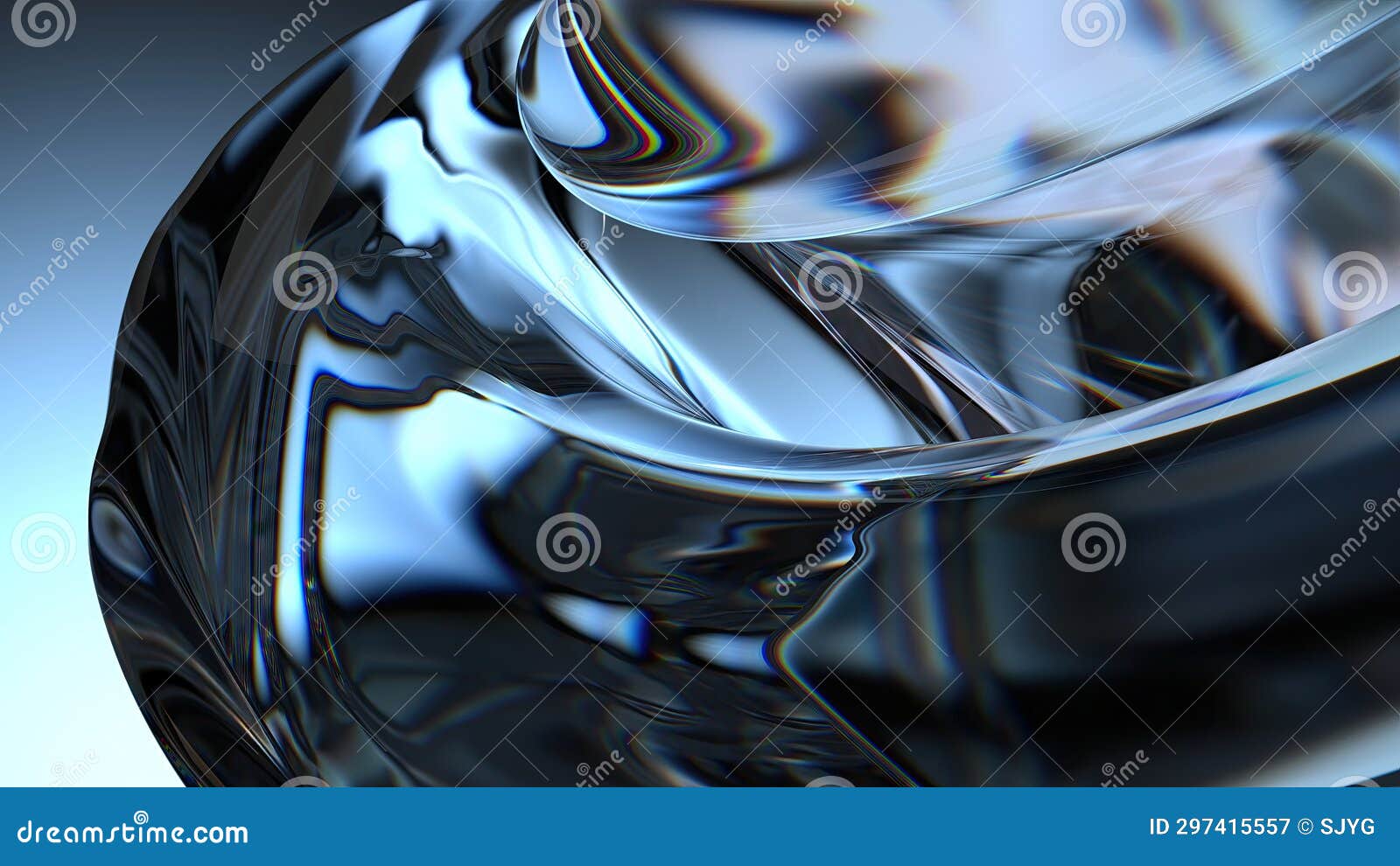 Blue Crystal Mysterious Cool Refraction and Reflection Elegant Modern ...