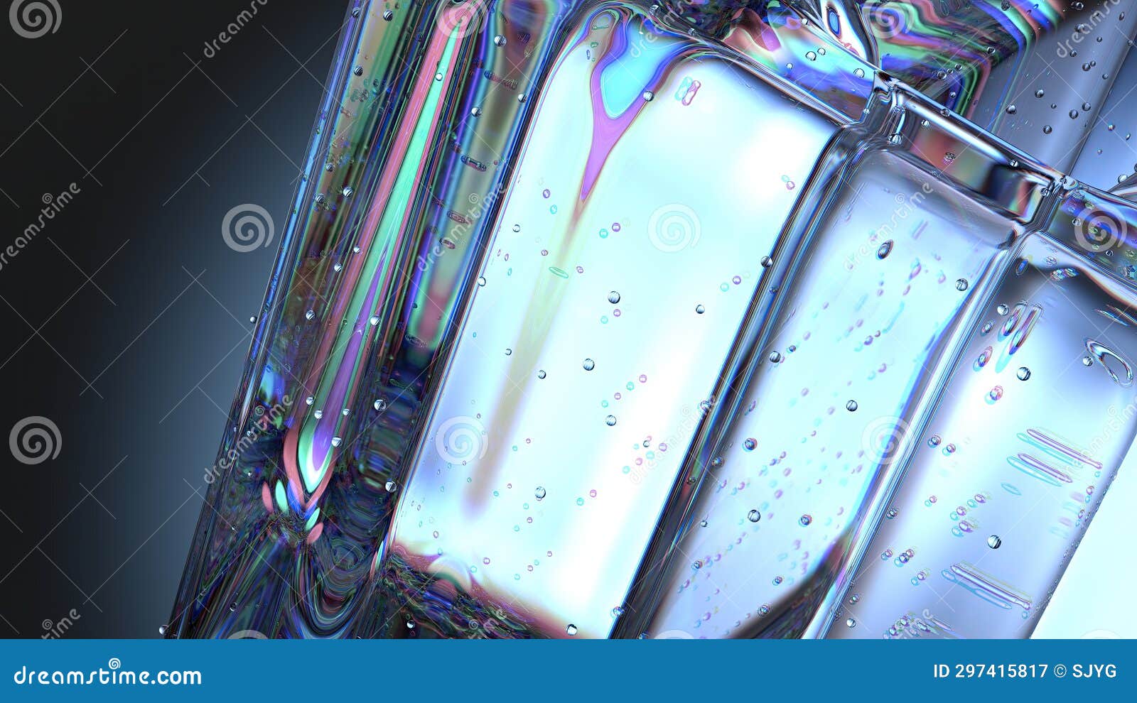 Blue Crystal Transparent Organic Refraction and Reflection Elegant ...