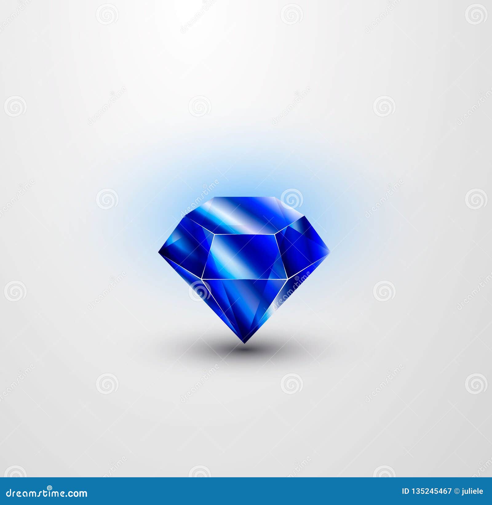 Vector Illustration of Blue Crystal Stock Illustration - Illustration ...