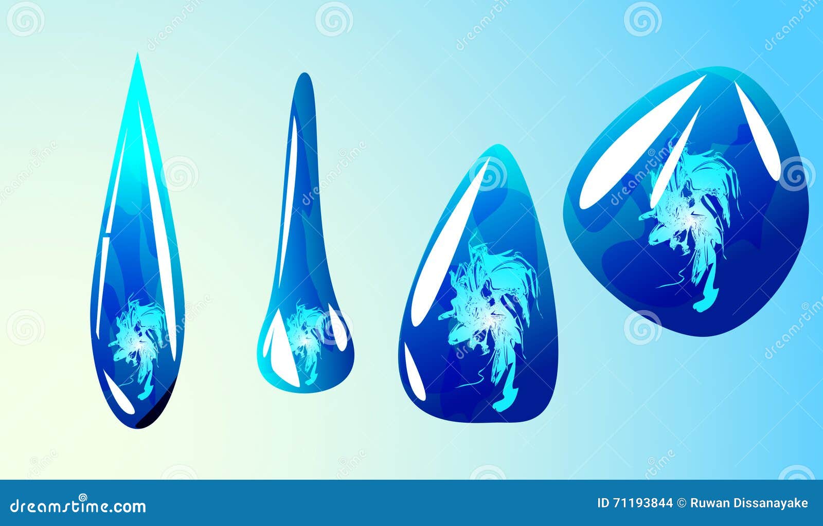 Blue crystal water drops stock illustration. Illustration of backdrop ...