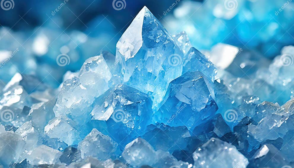 Blue Crystals in an Abstract Pattern Stock Illustration - Illustration ...