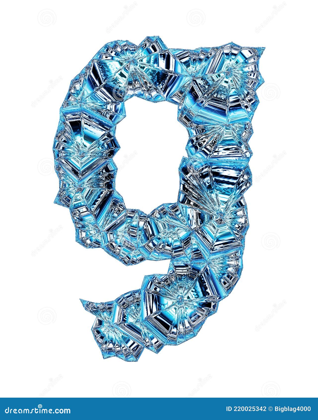 Blue Crystals Font.Glass Italic Lowercase Letter. Stock Illustration ...