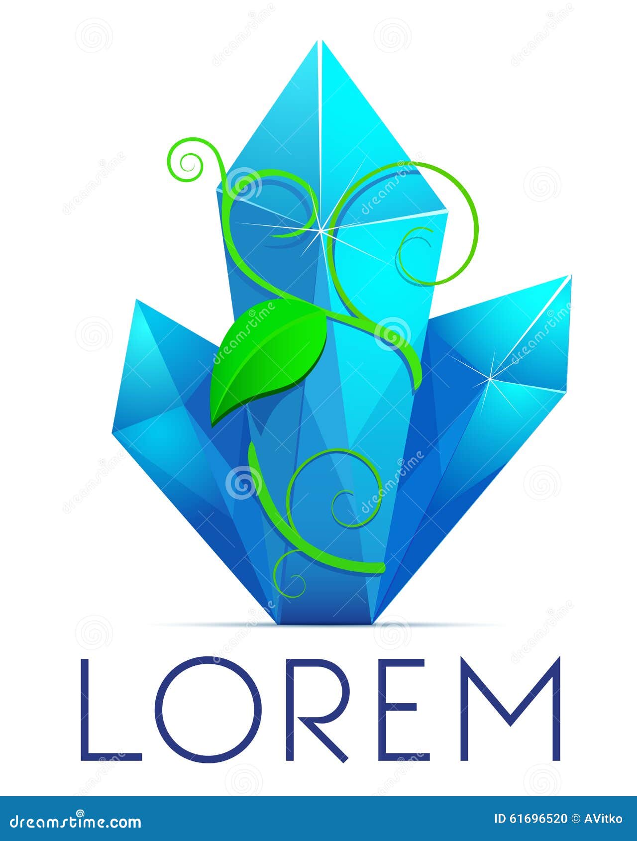 Blue crystals gems logo stock vector. Illustration of mascot - 61696520