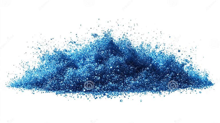 Blue Crystals Pile Isolated on White Background Stock Illustration ...