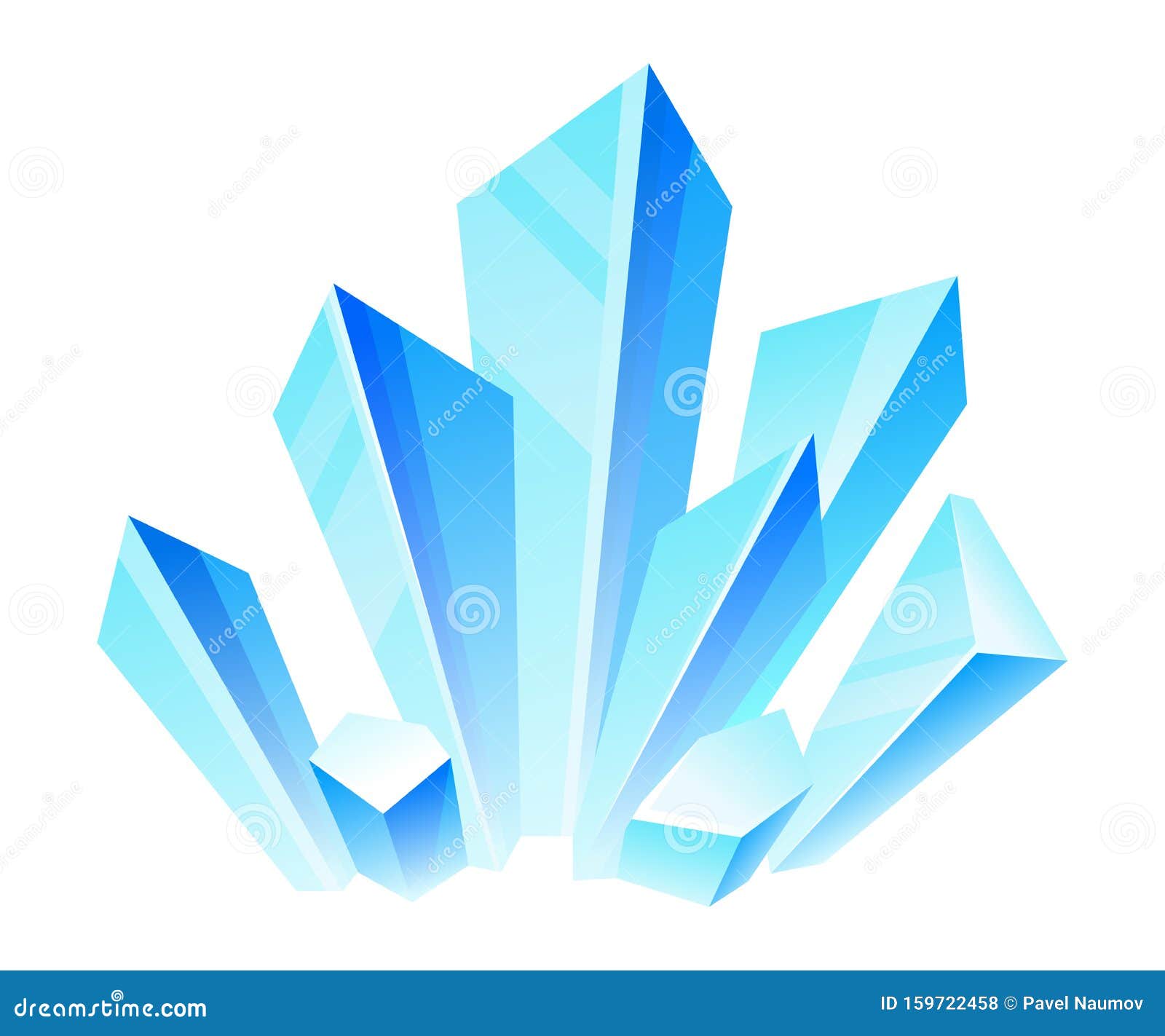 Blue Crystals. Vector Illustration on a White Background. Stock Vector ...