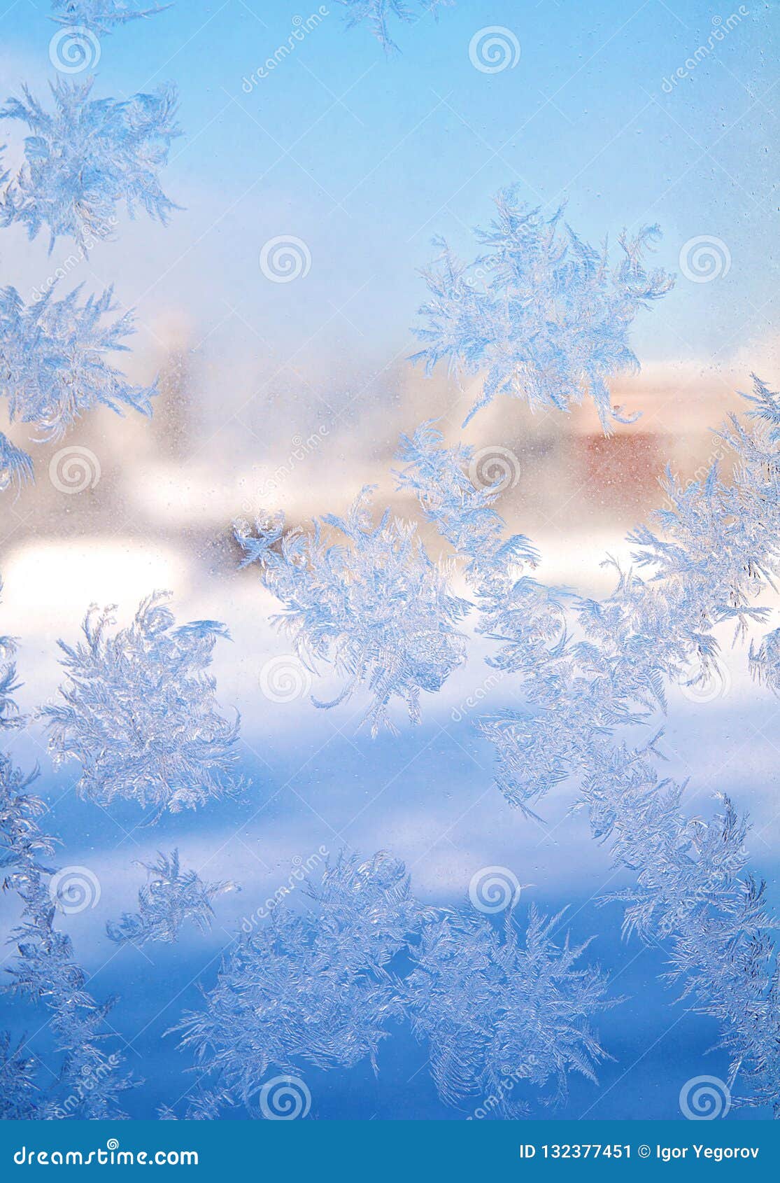 Blue Crystals Window Patterns Stock Image - Image of climate, frozen ...