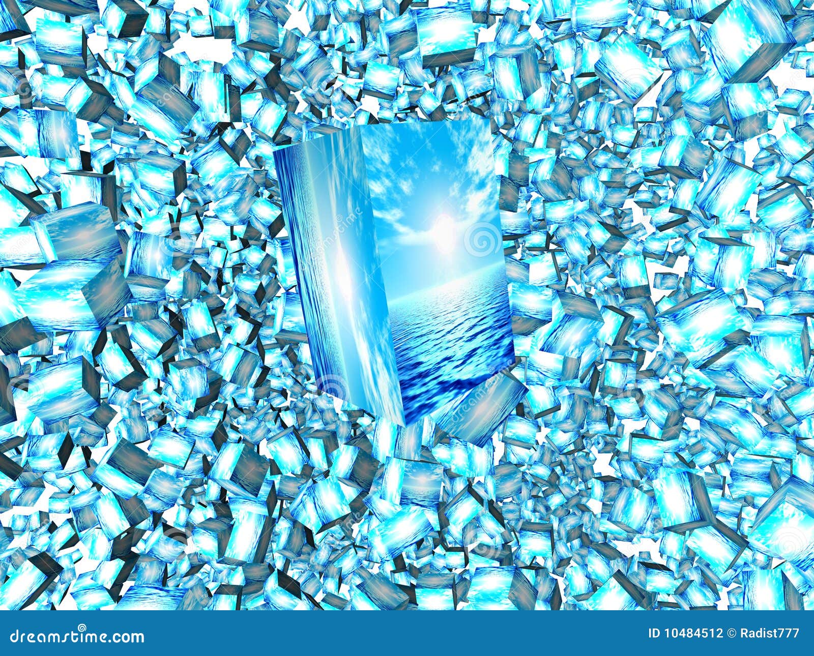 Blue cube stock illustration. Illustration of coast, islands - 10484512