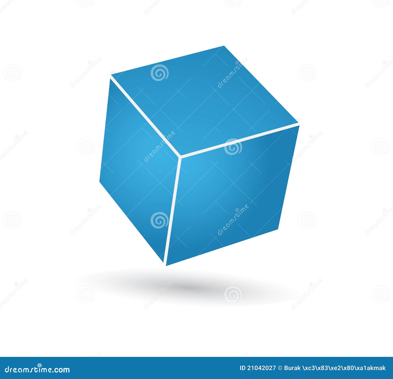 Blue cube stock vector. Illustration of element, colored - 21042027