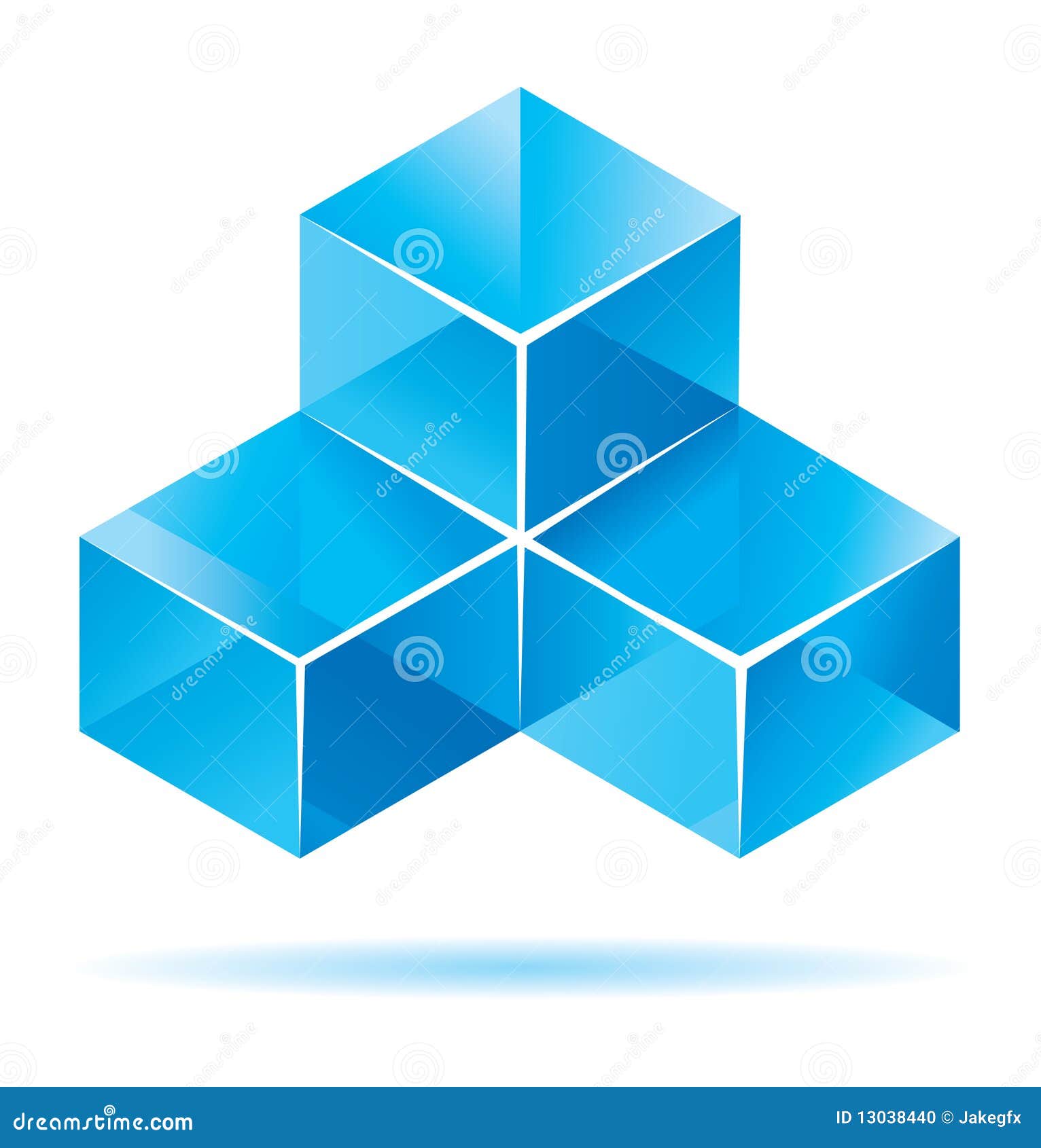 Blue cube design stock vector. Illustration of glossy - 13038440
