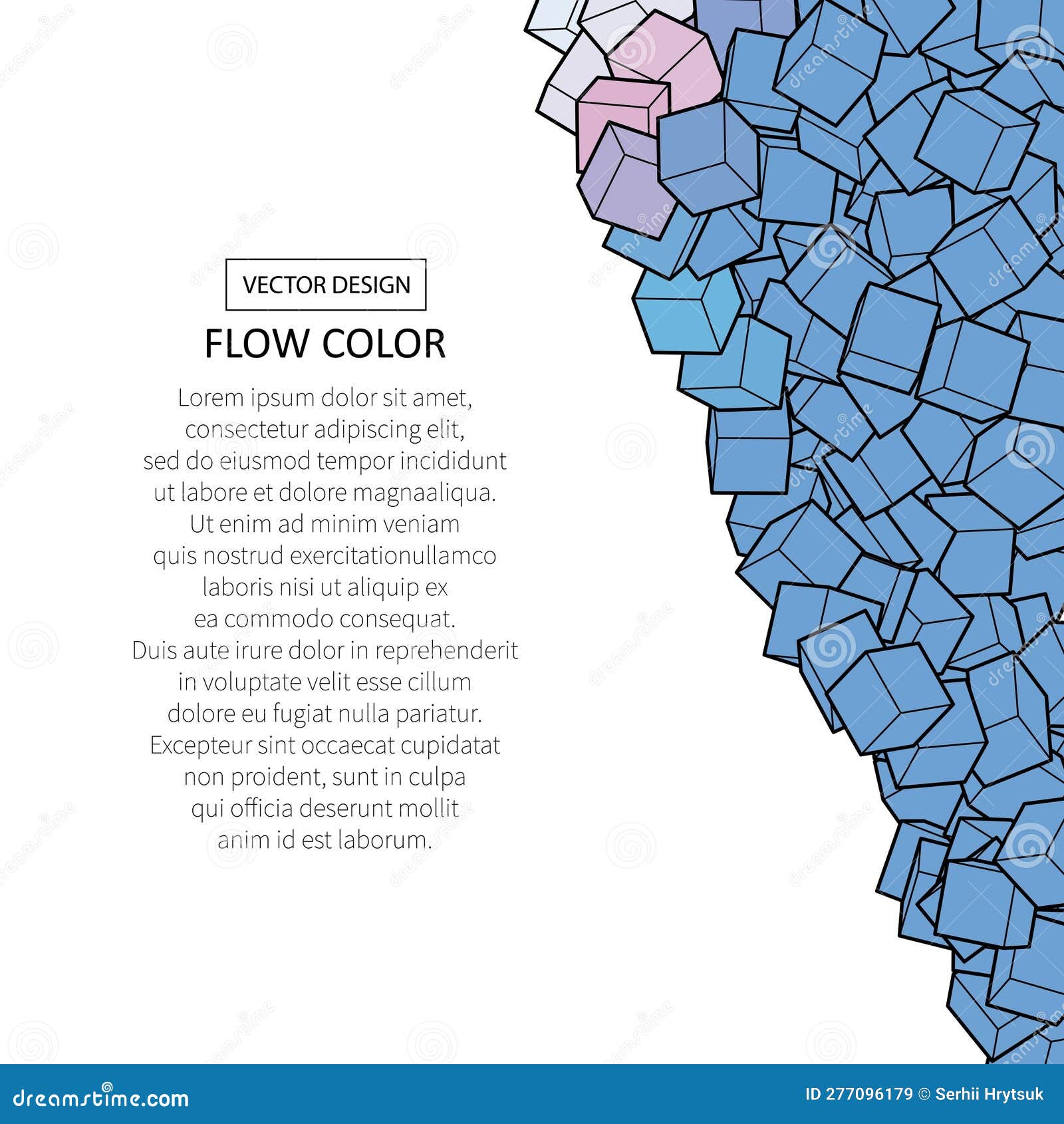 Blue Cube Geometric Background. Template for Presentation, Advertising, Banner. Eps 10 Stock ...