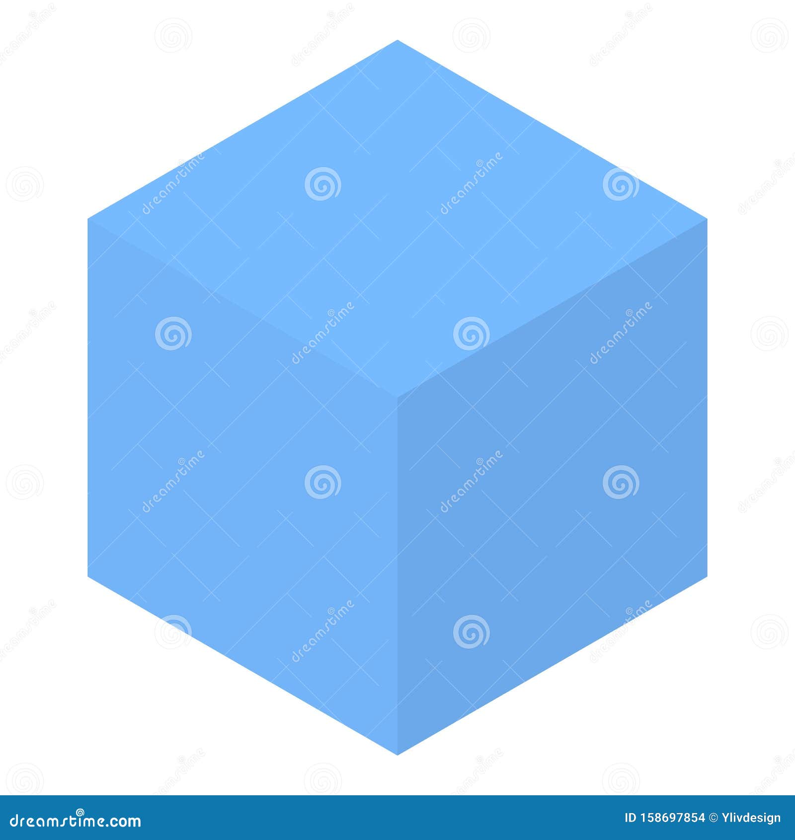 Blue Cube Icon, Isometric Style Stock Vector - Illustration of blank ...