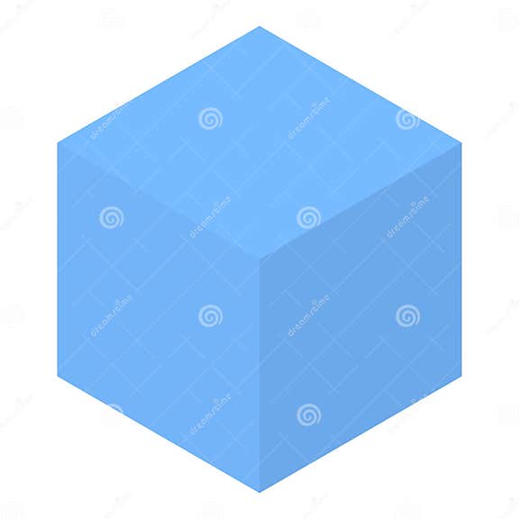 Blue Cube Icon, Isometric Style Stock Vector - Illustration of blank ...