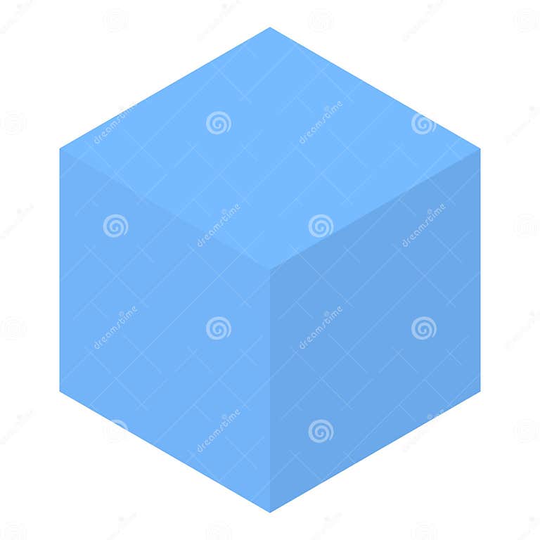 Blue Cube Icon, Isometric Style Stock Vector - Illustration of blank ...