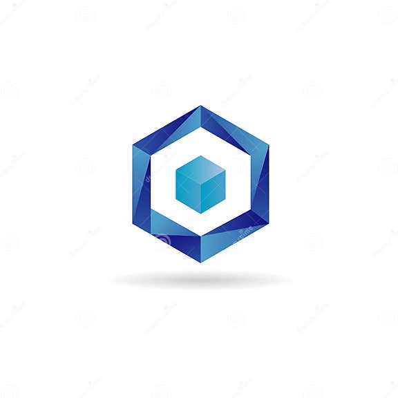 Blue Cube Logo Design Symbol Icon Stock Illustration - Illustration of ...