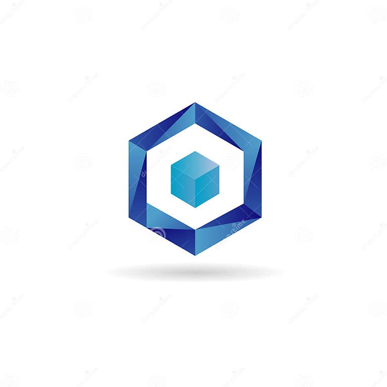 Blue Cube Logo Design Symbol Icon Stock Illustration - Illustration of ...