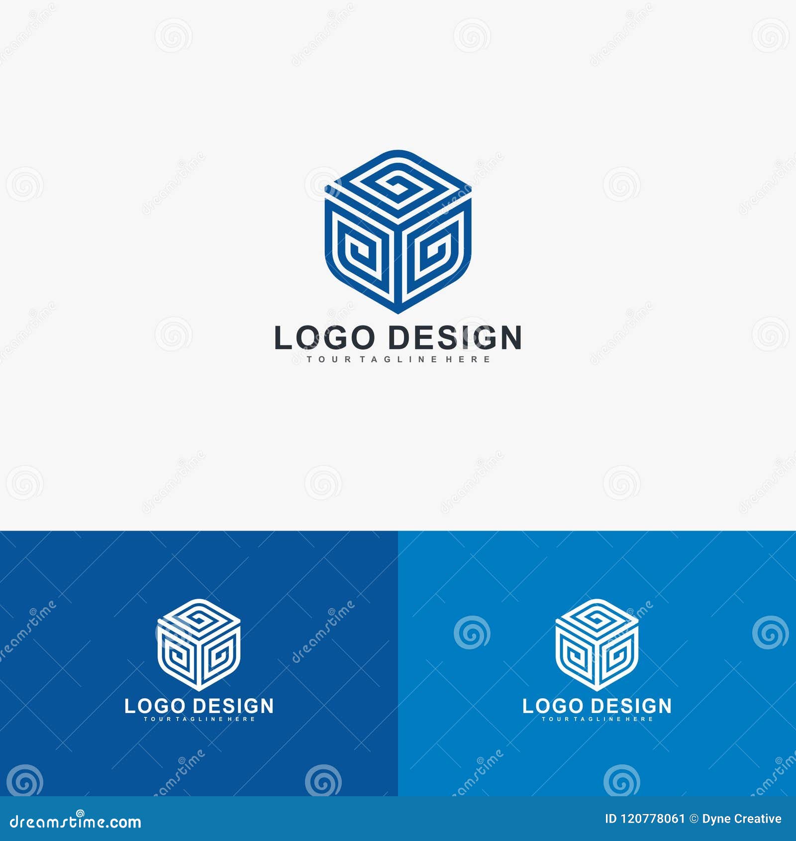 Circle Technology Logo Design Vector.Blue Cube Logo Design Vector ...