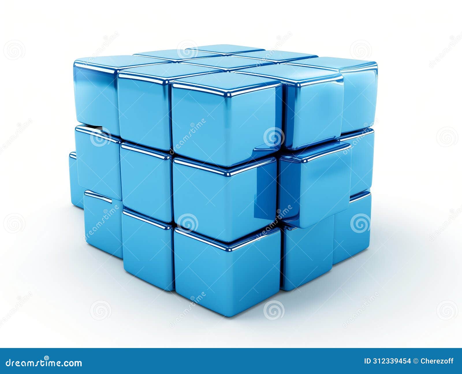 Blue Cube Structure stock photo. Image of construction - 312339454