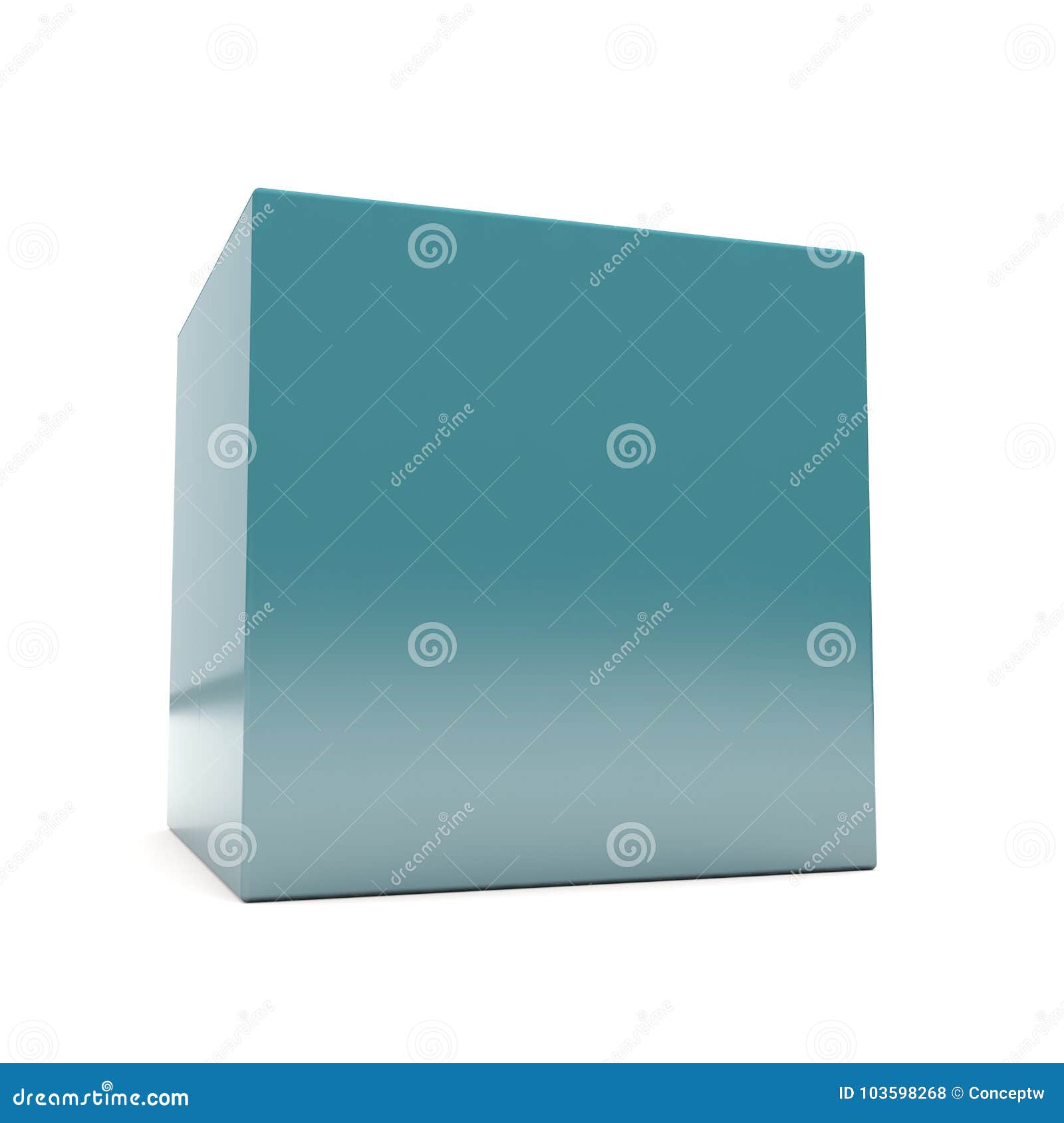 Blue Cube on White Background Stock Illustration - Illustration of ...