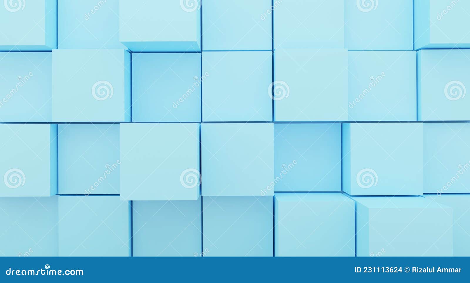 Blue Cubes Background 3d Rendering Stock Illustration - Illustration of ...
