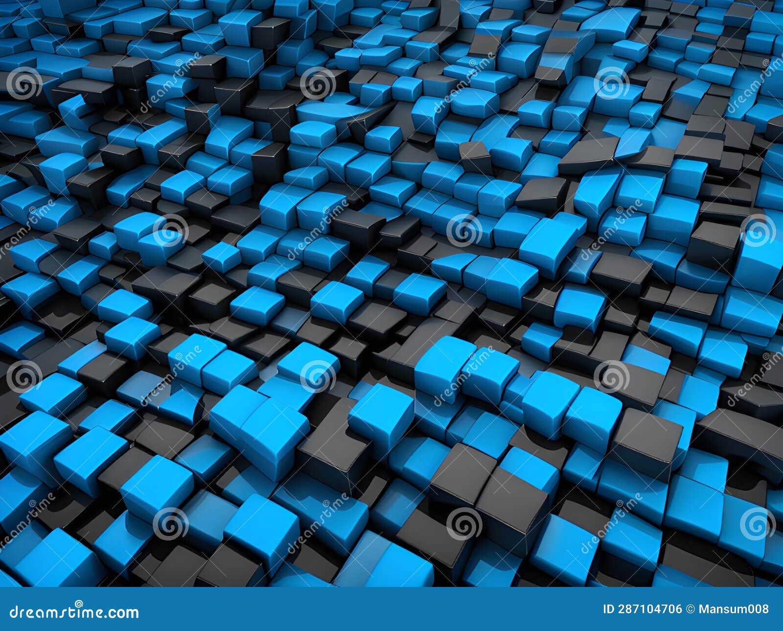 Blue Cubes Background 3d Rendering, Ai Generated Stock Illustration ...