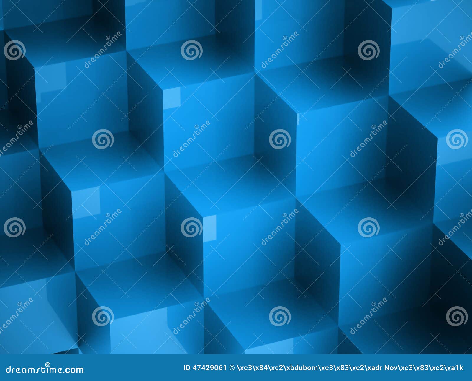 Blue cubes concept stock illustration. Illustration of geometric - 47429061