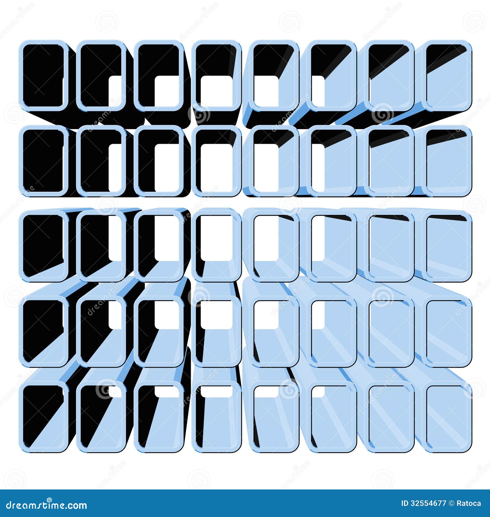 Blue cubes stock vector. Illustration of styling, abstract - 32554677