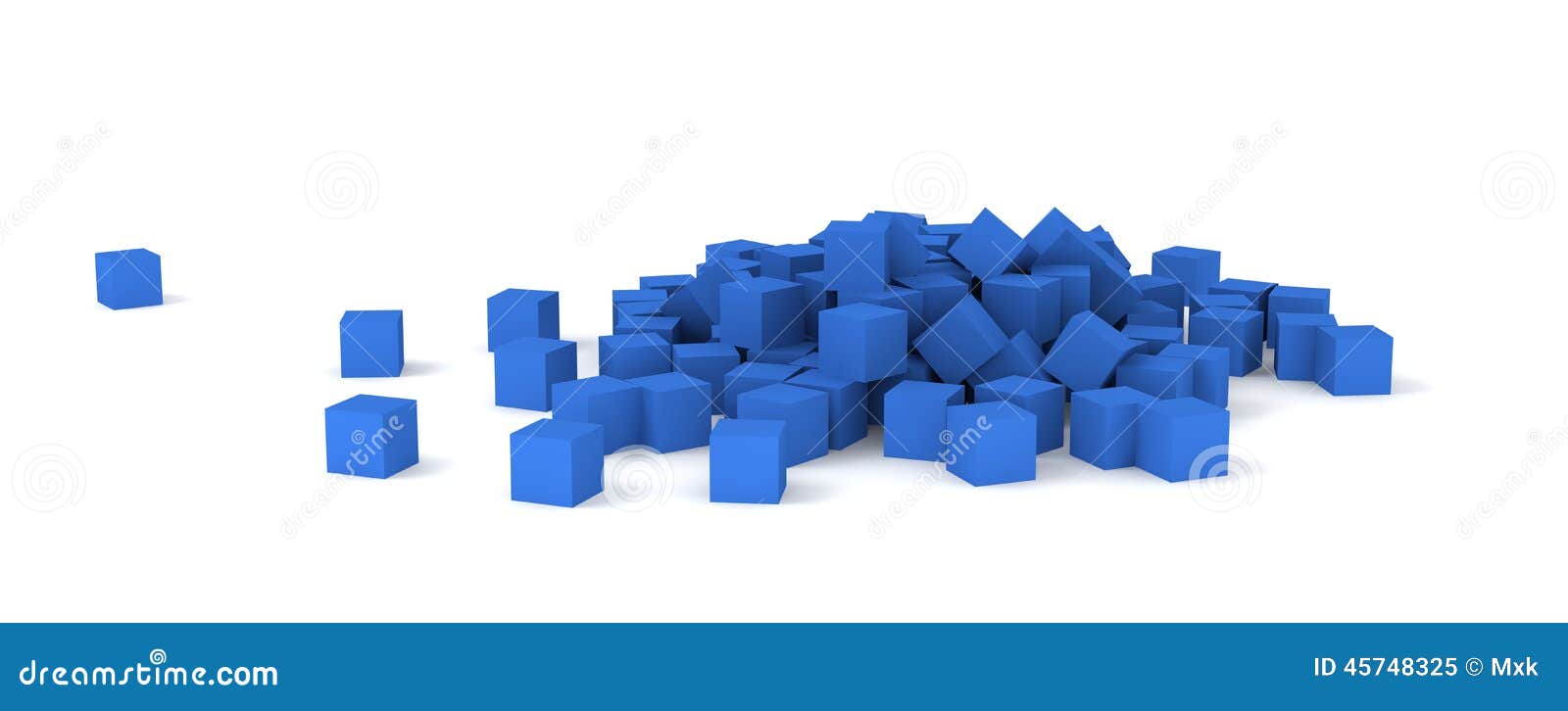Blue cubes stock illustration. Illustration of crack - 45748325