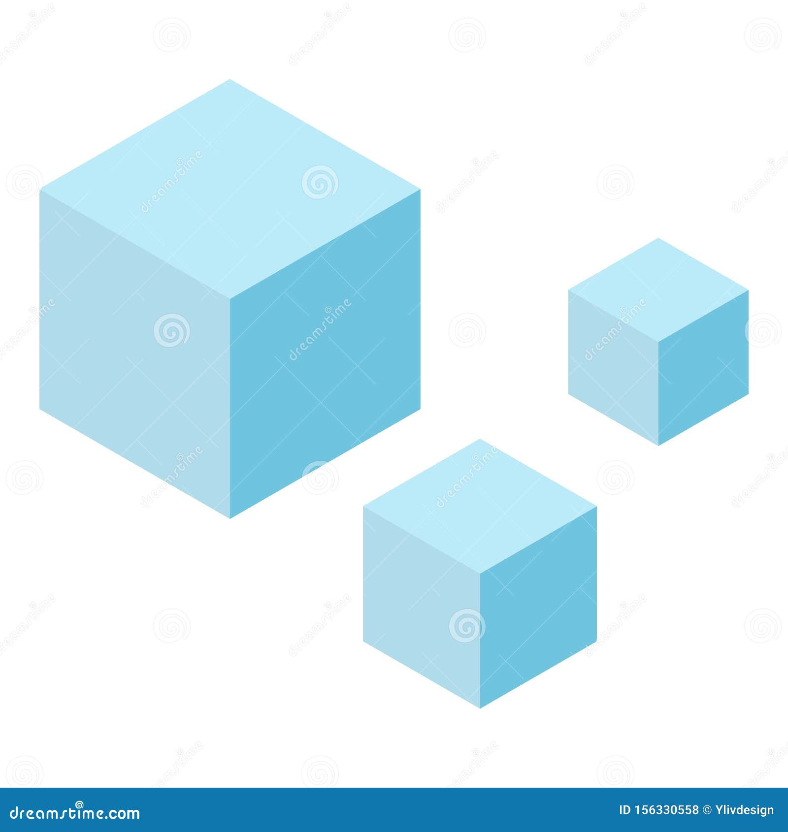 Blue Cubes Icon, Isometric Style Stock Vector - Illustration of block ...