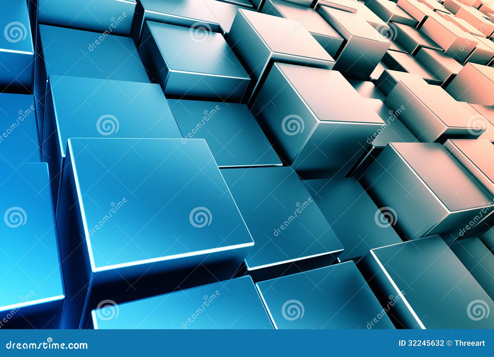 Blue Cubes stock illustration. Illustration of light - 32245632