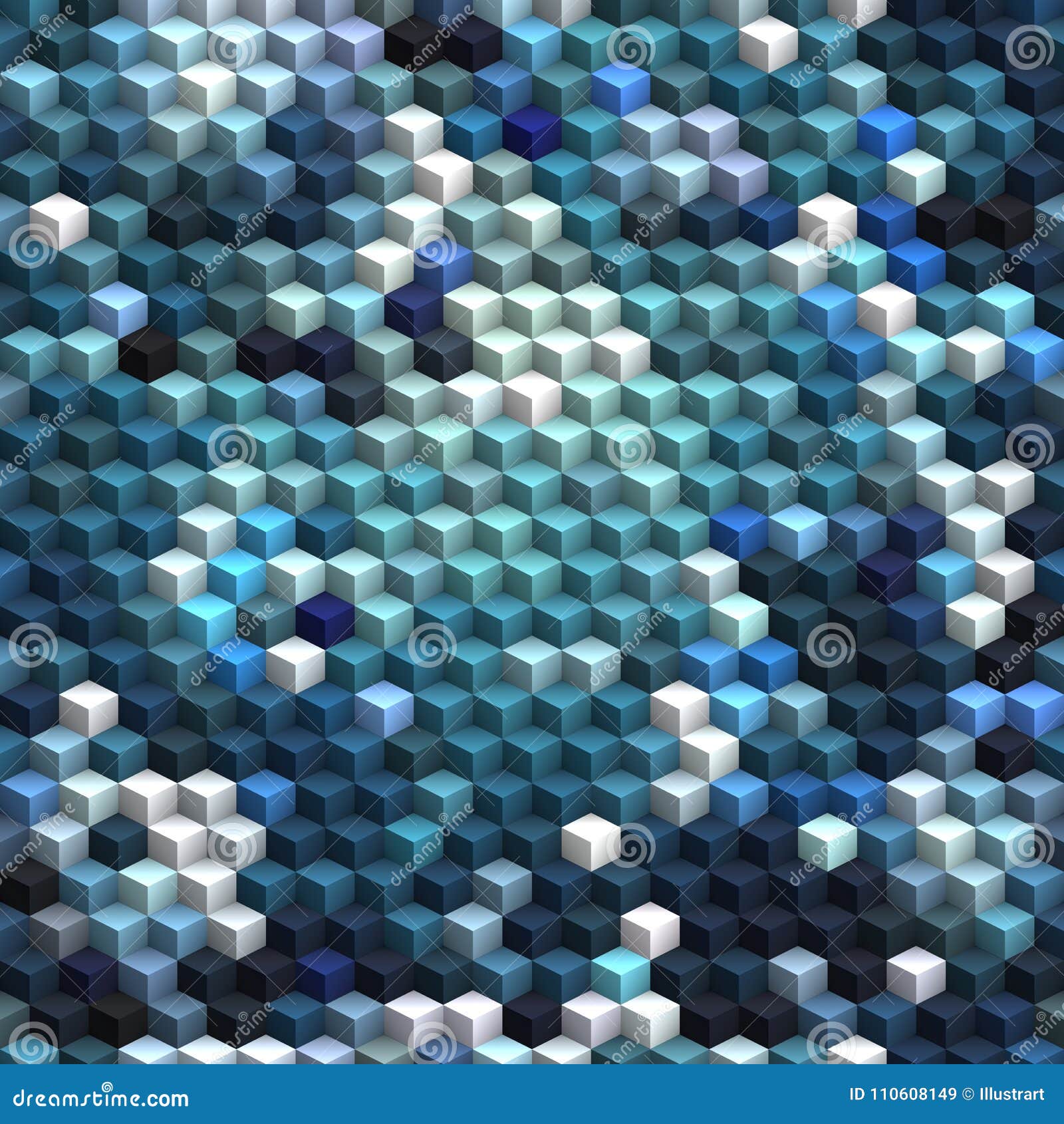 Blue Cubes Seamless Abstract Background Stock Illustration ...