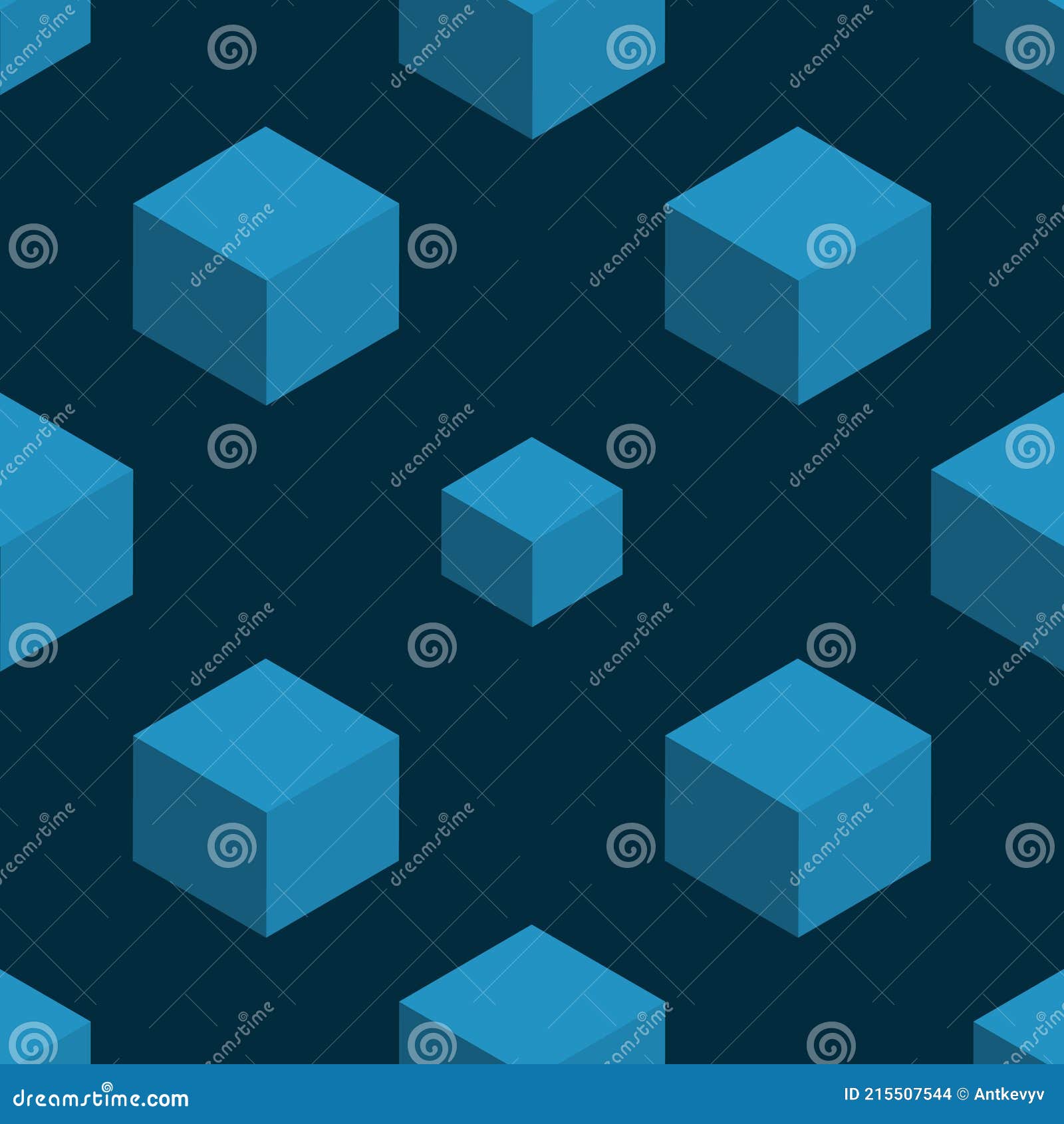 Blue Cubes Seamless Pattern Vector Illustration Stock Vector ...