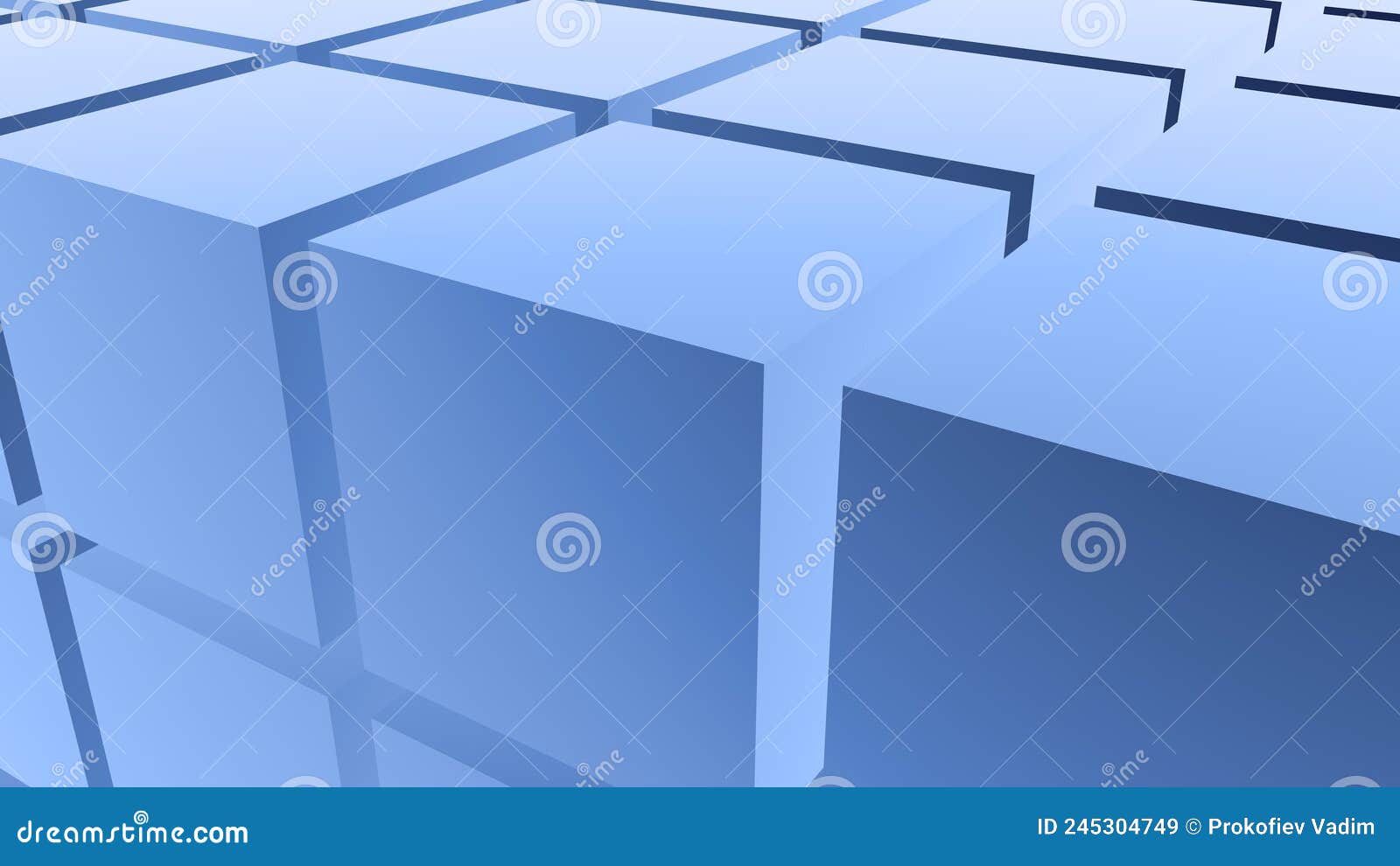 Blue Cubic Abstract Background. Stock Illustration - Illustration of ...