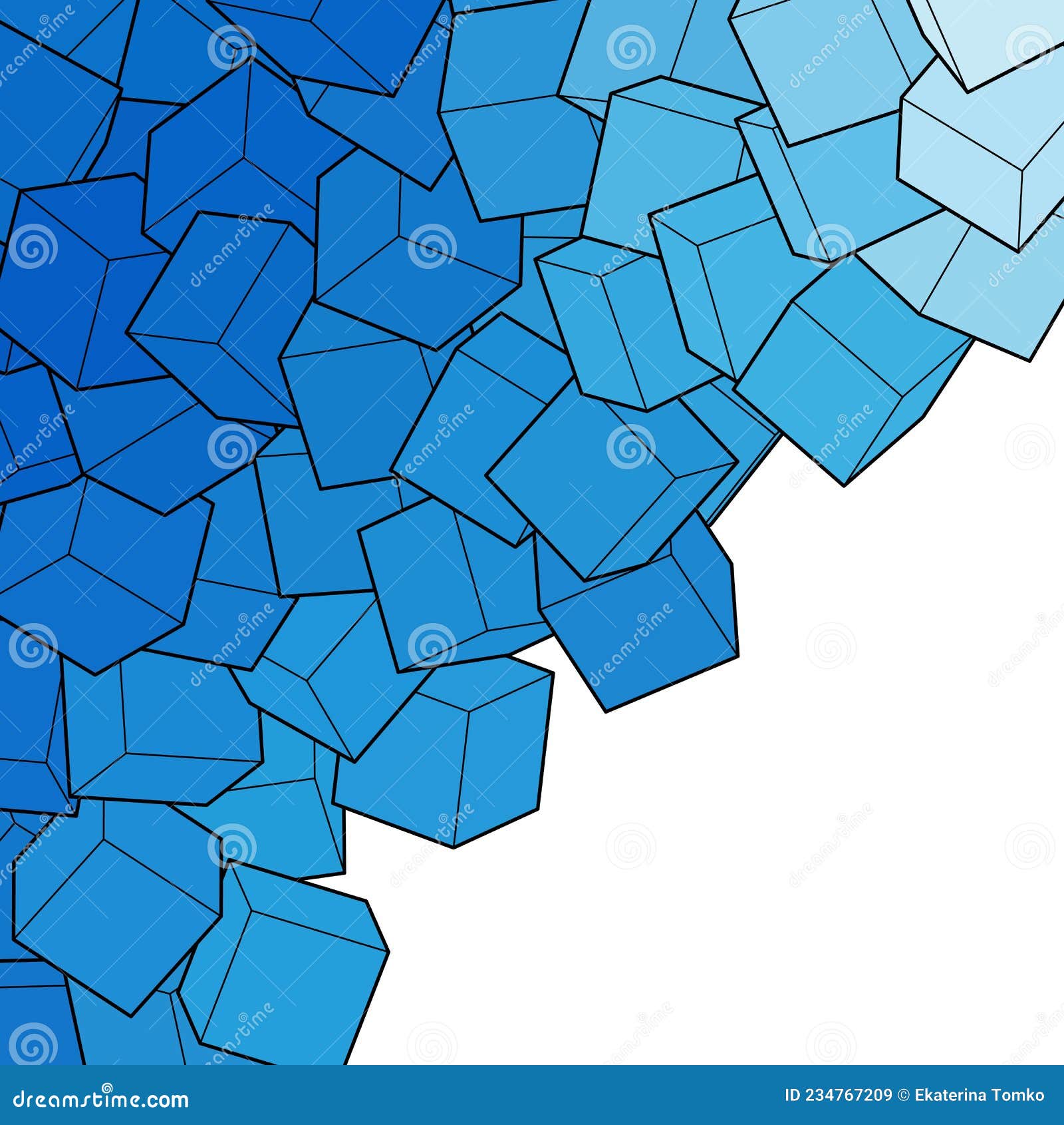 Blue Cubic Background. Decor and Design Elements. Advertising Banner ...