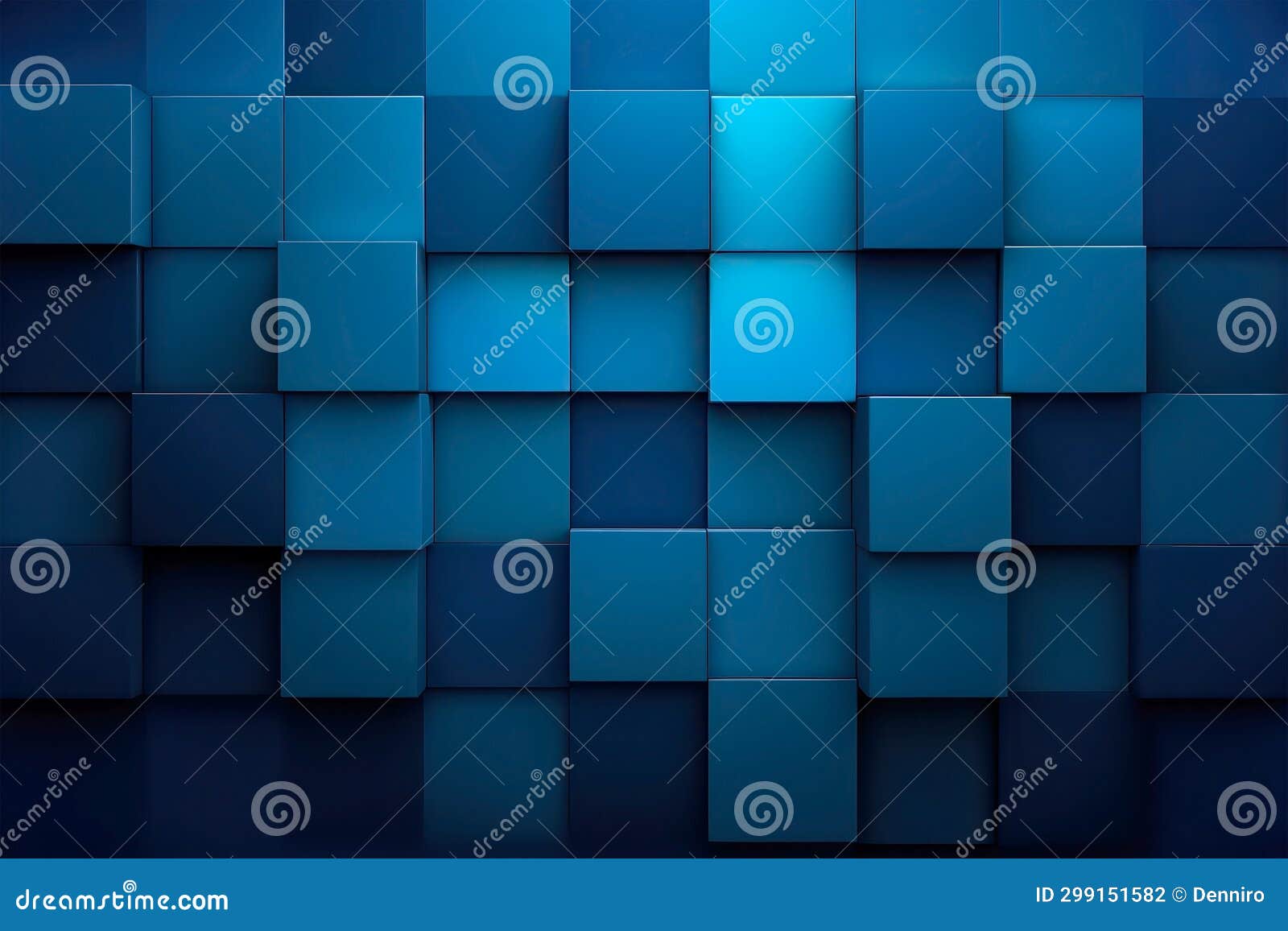 Blue Cubic Depth stock illustration. Illustration of mosaic - 299151582