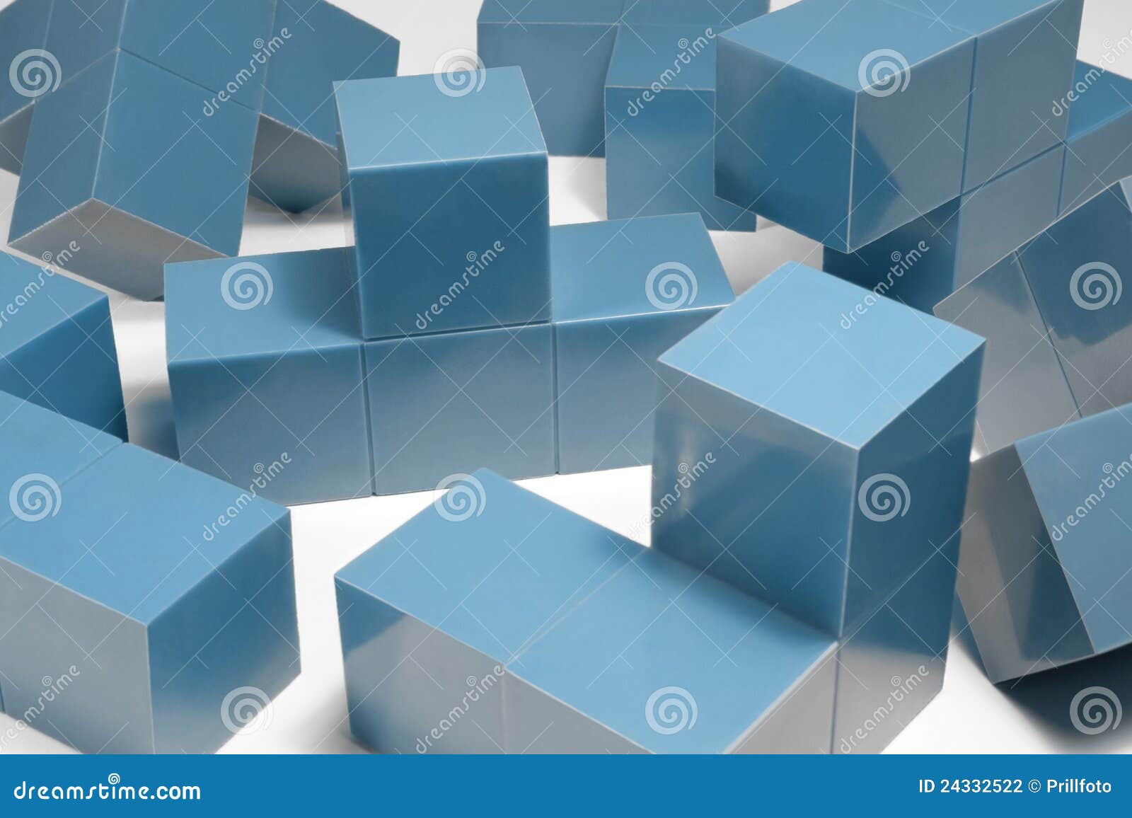 Blue cubic objects stock photo. Image of cube, orthogonally - 24332522