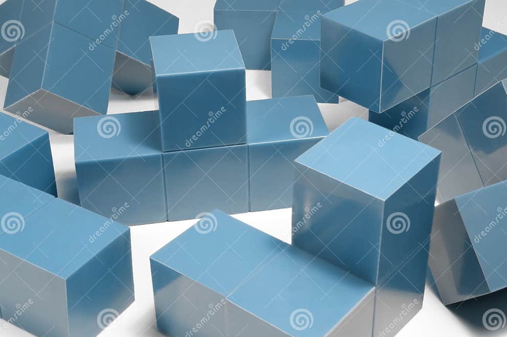 Blue cubic objects stock photo. Image of cube, orthogonally - 24332522