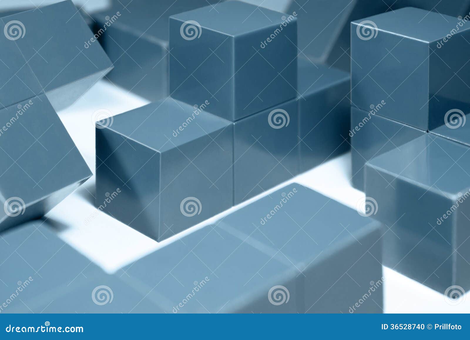 Blue cubic objects stock photo. Image of construction - 36528740