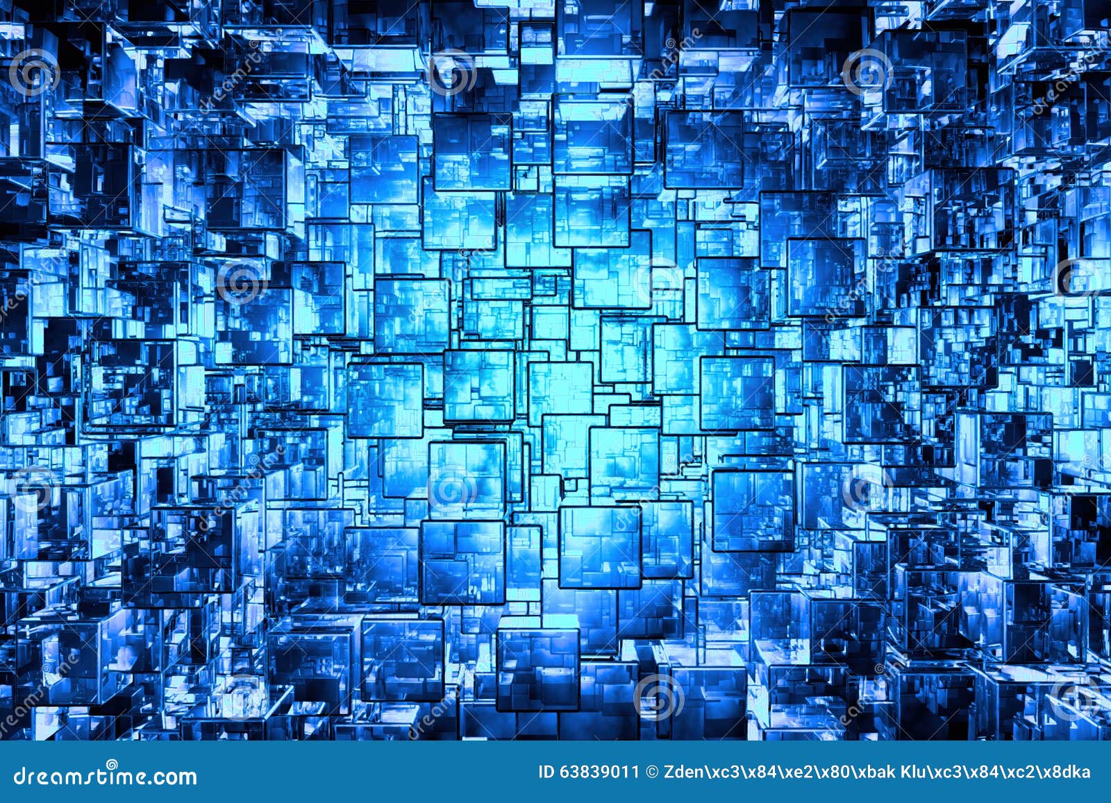 Blue cubic space stock illustration. Illustration of digital - 63839011