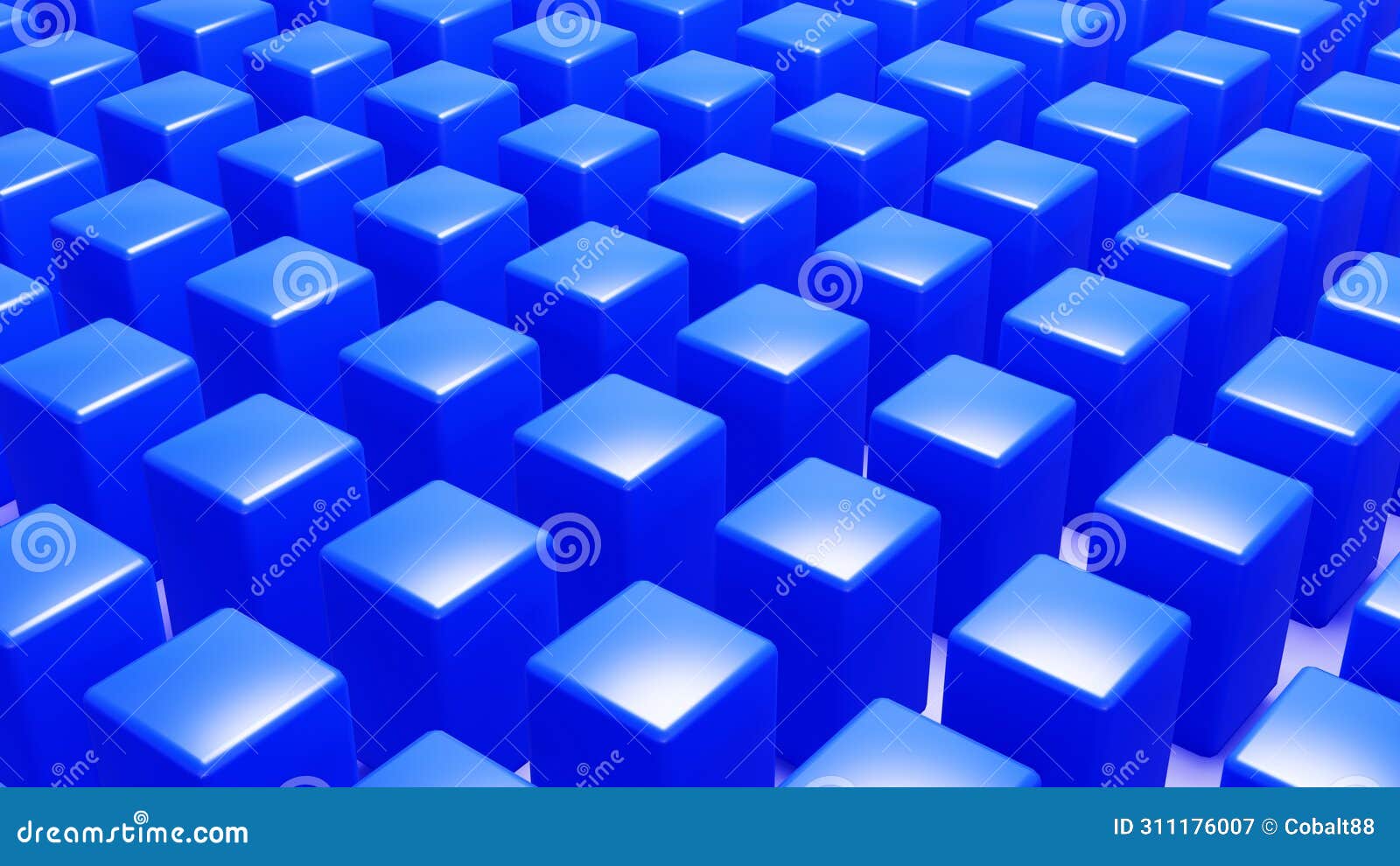 Blue Cuboid Geometric Background, Perspective Pattern Wallpaper 3d ...
