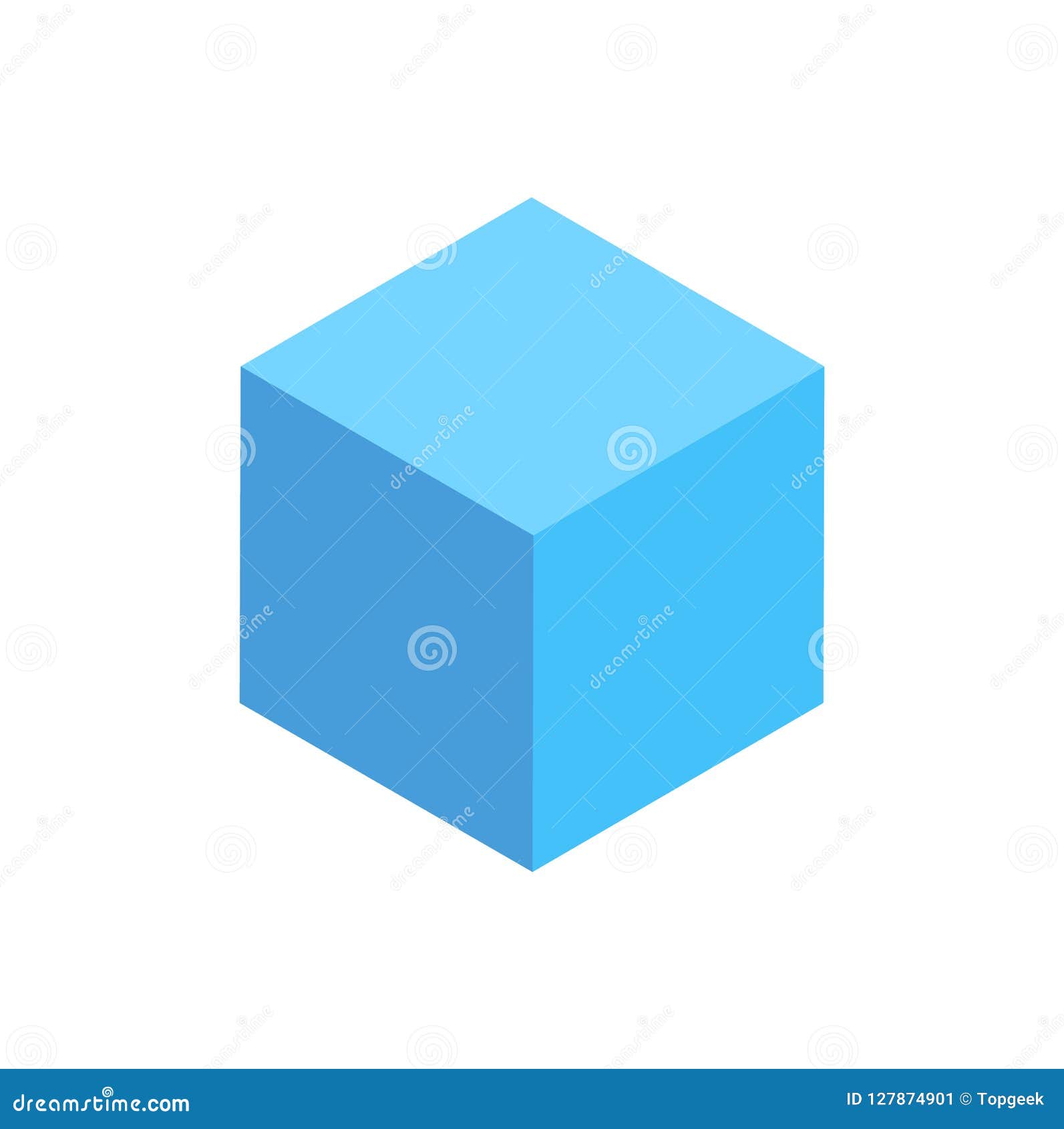 Blue Cuboid Isolated Geometric Figure Pattern Icon Stock Vector ...