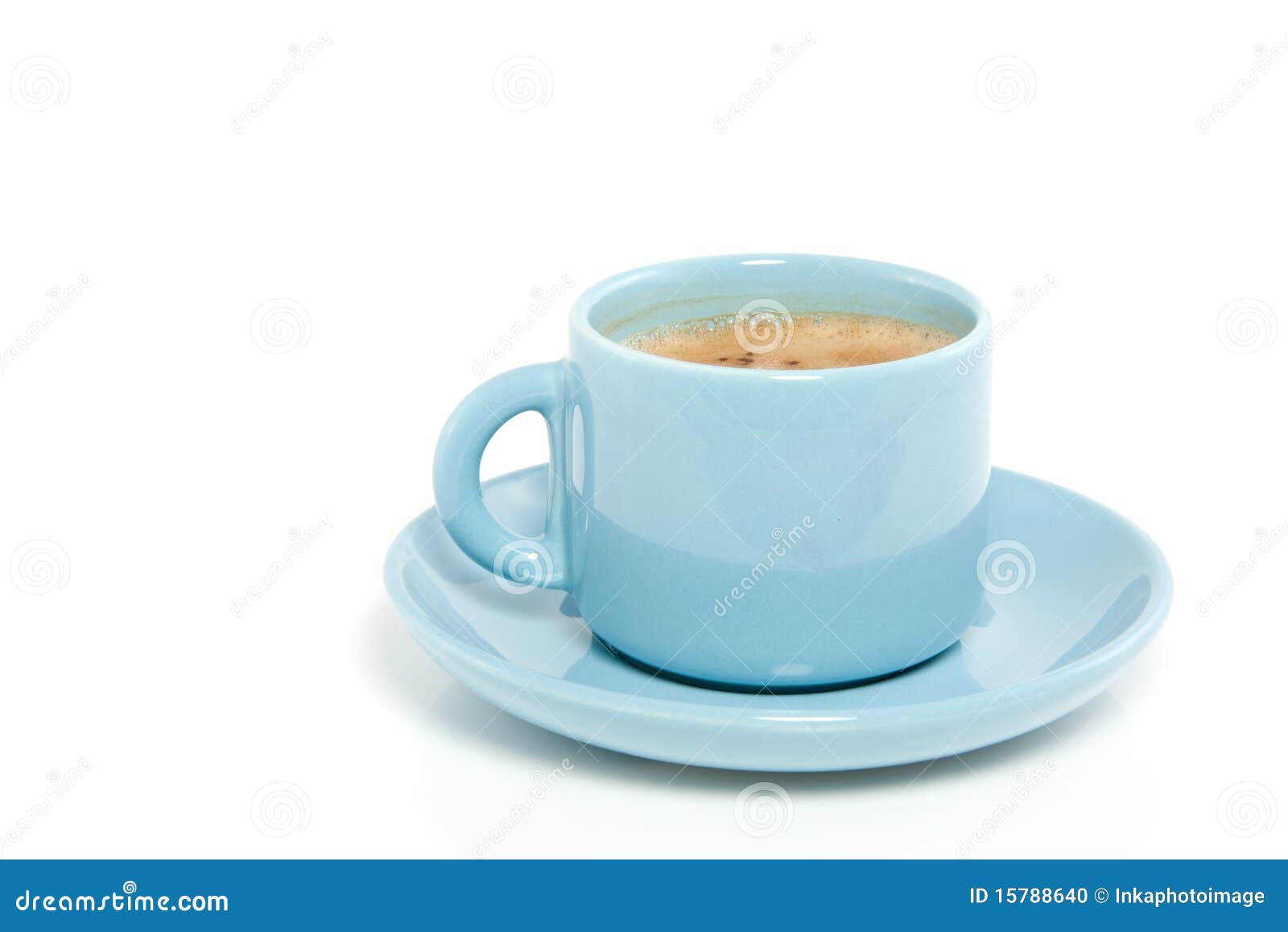 A blue cup of coffee stock photo. Image of milk, cafeine - 15788640