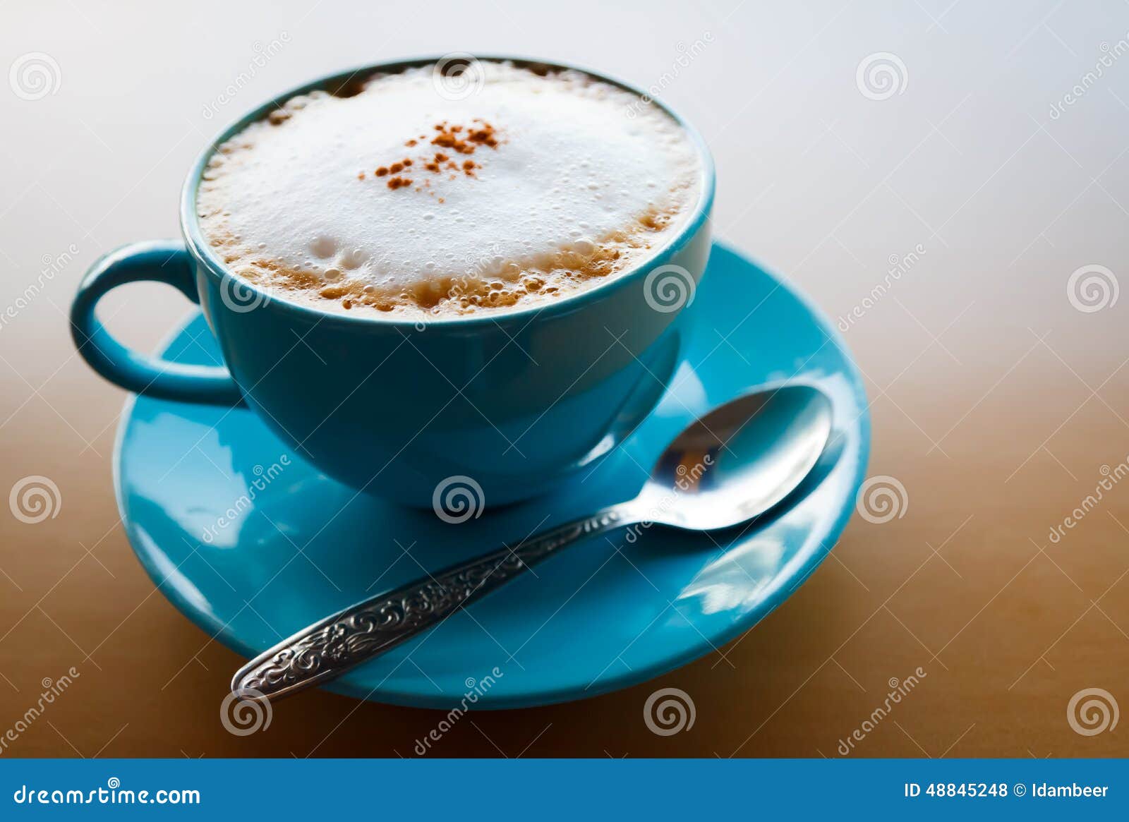 Blue cup of coffee stock photo. Image of love, glass - 48845248