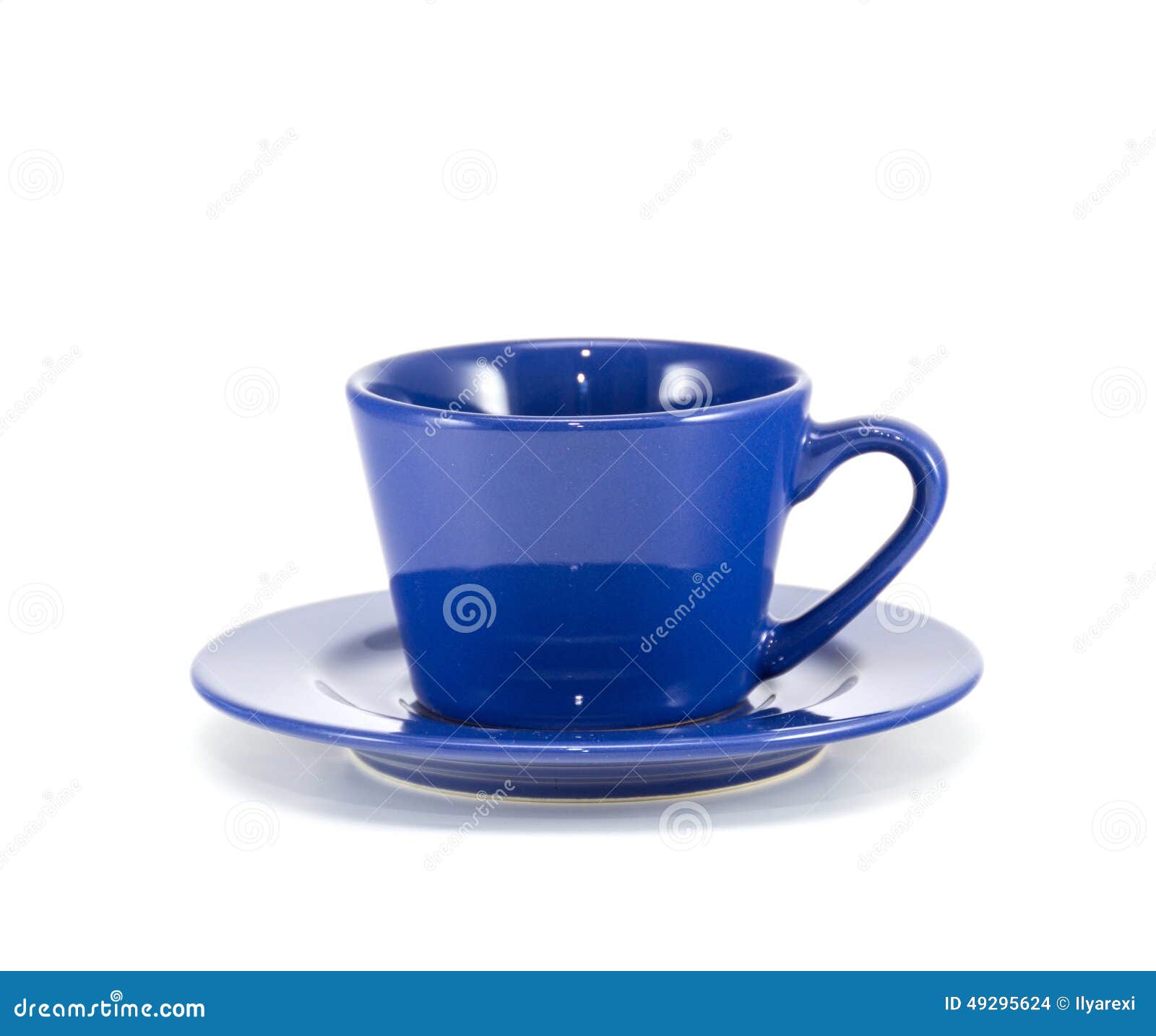 Blue Cup of Coffee Front View Stock Photo - Image of dishware, morning ...