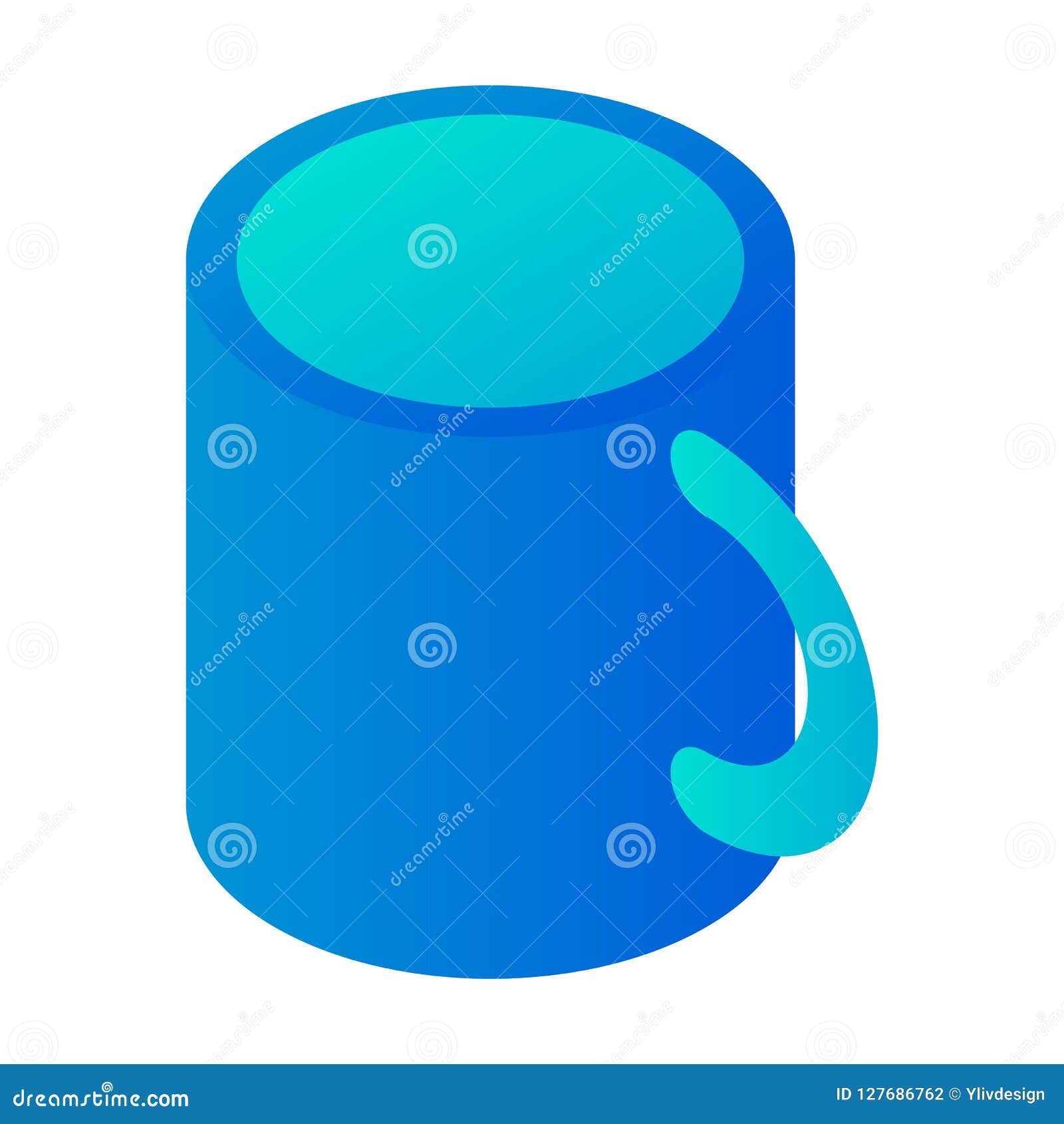 Blue Cup Icon, Isometric Style Stock Vector - Illustration of brand ...